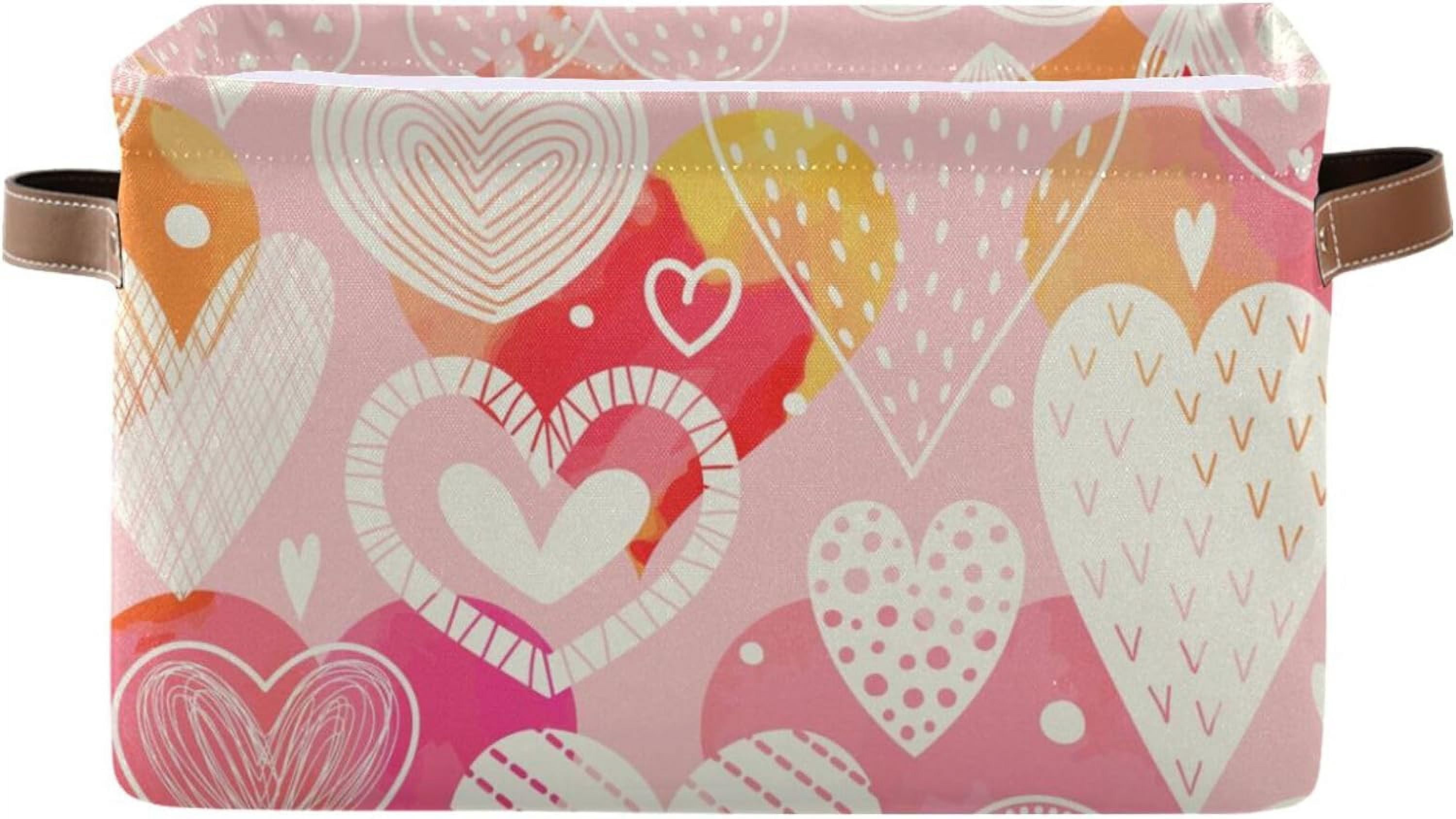 Coolnut Romantic Valentines Day Storage Bins Foldable Canvas Fabric ...
