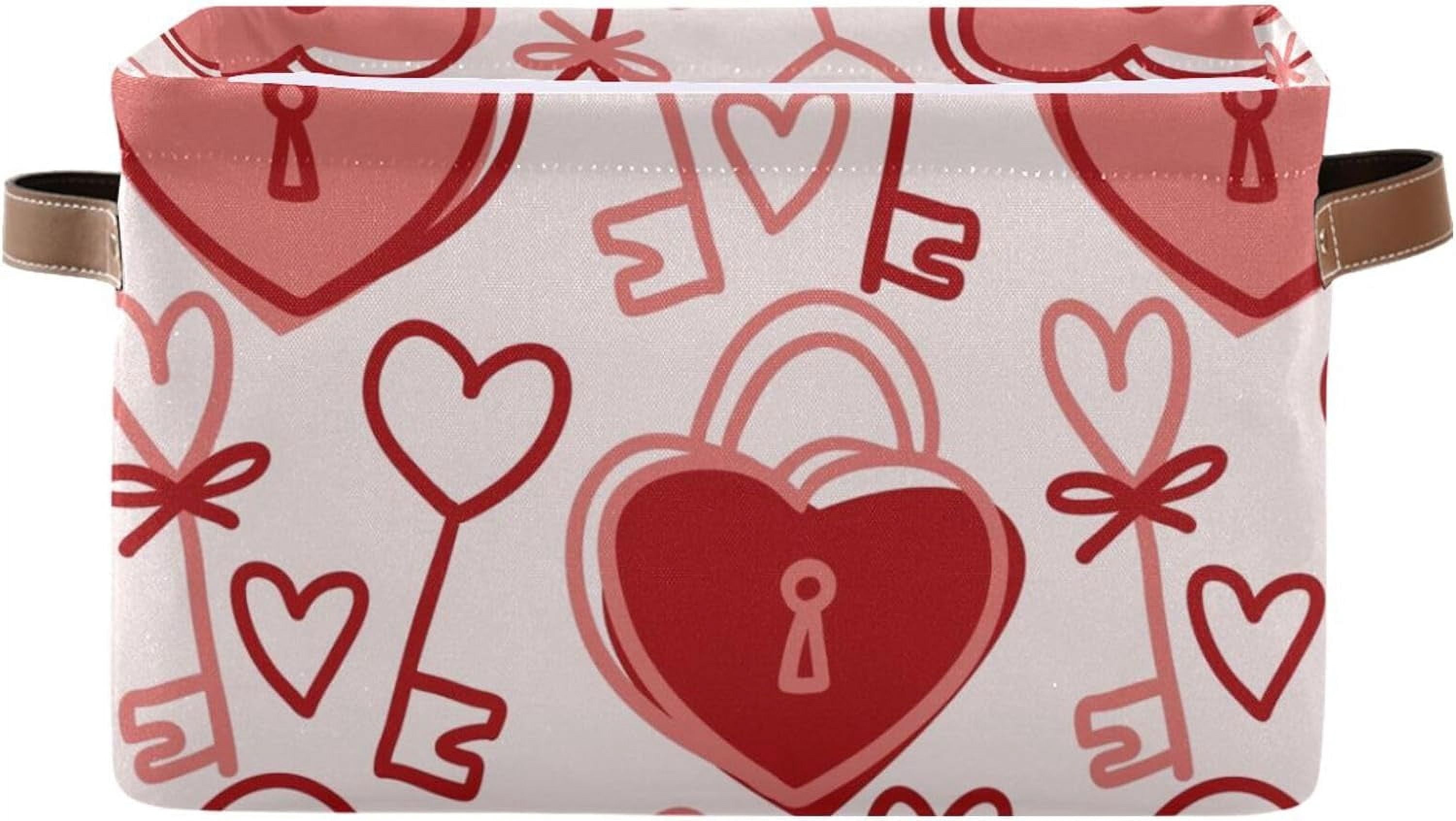 Coolnut Romantic Valentines Day Storage Bins Foldable Canvas Fabric ...