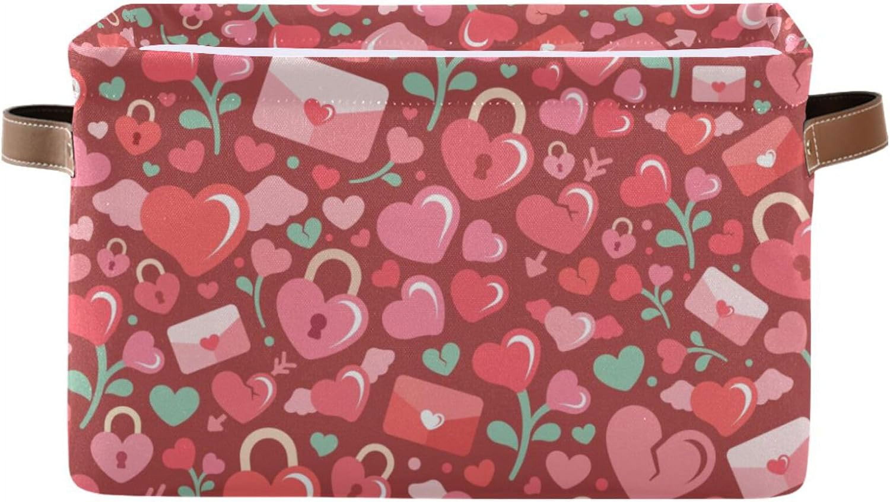 Coolnut Romantic Valentines Day Storage Bins Foldable Canvas Fabric ...