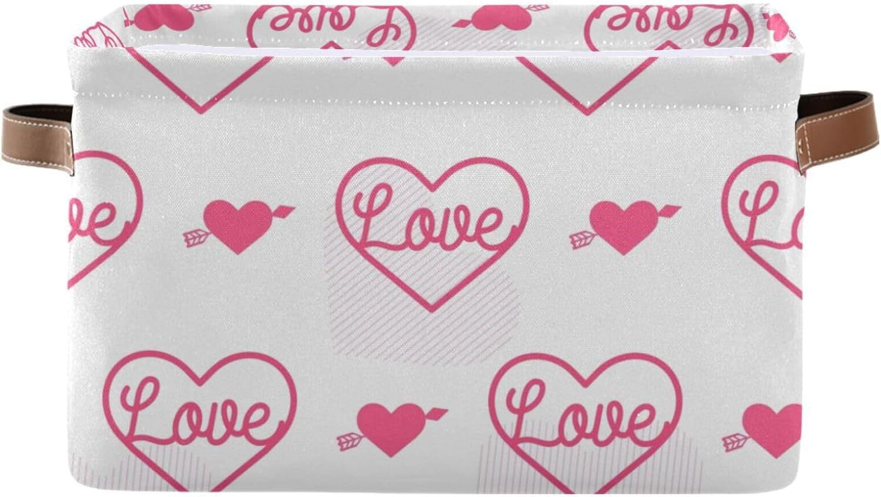 Coolnut Romantic Valentines Day Storage Bins Foldable Canvas Fabric ...