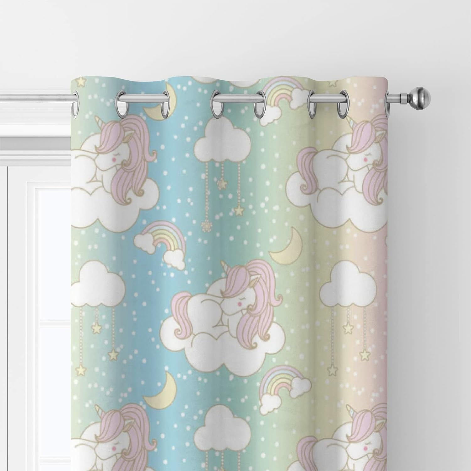 Coolnut Room Darkening Window Curtains Panels Drapes Cute Unicorn ...