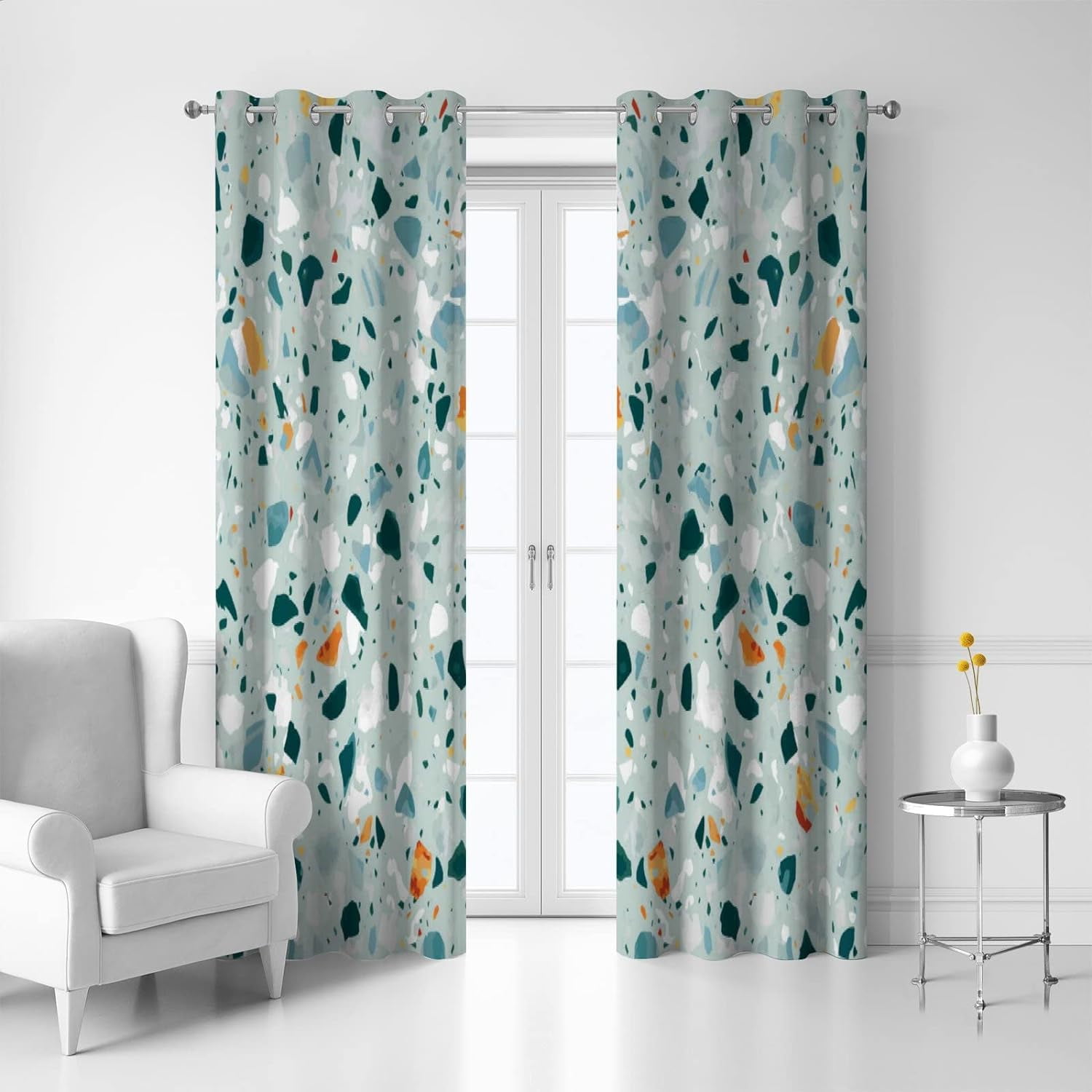 Coolnut Room Darkening Window Curtains Panels Drapes Marble with ...