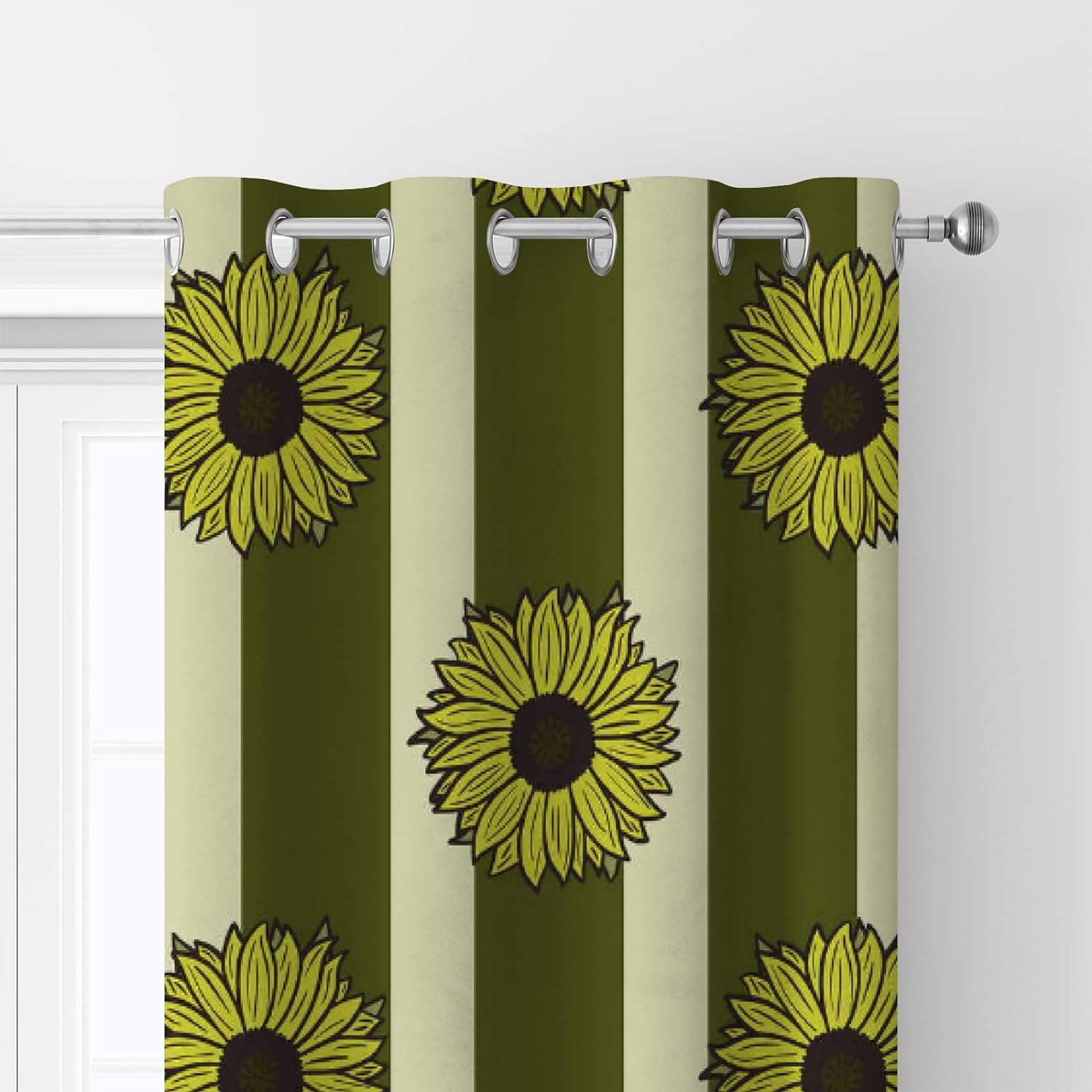 Coolnut Room Darkening Window Curtains Panels Drapes Retro Strip ...