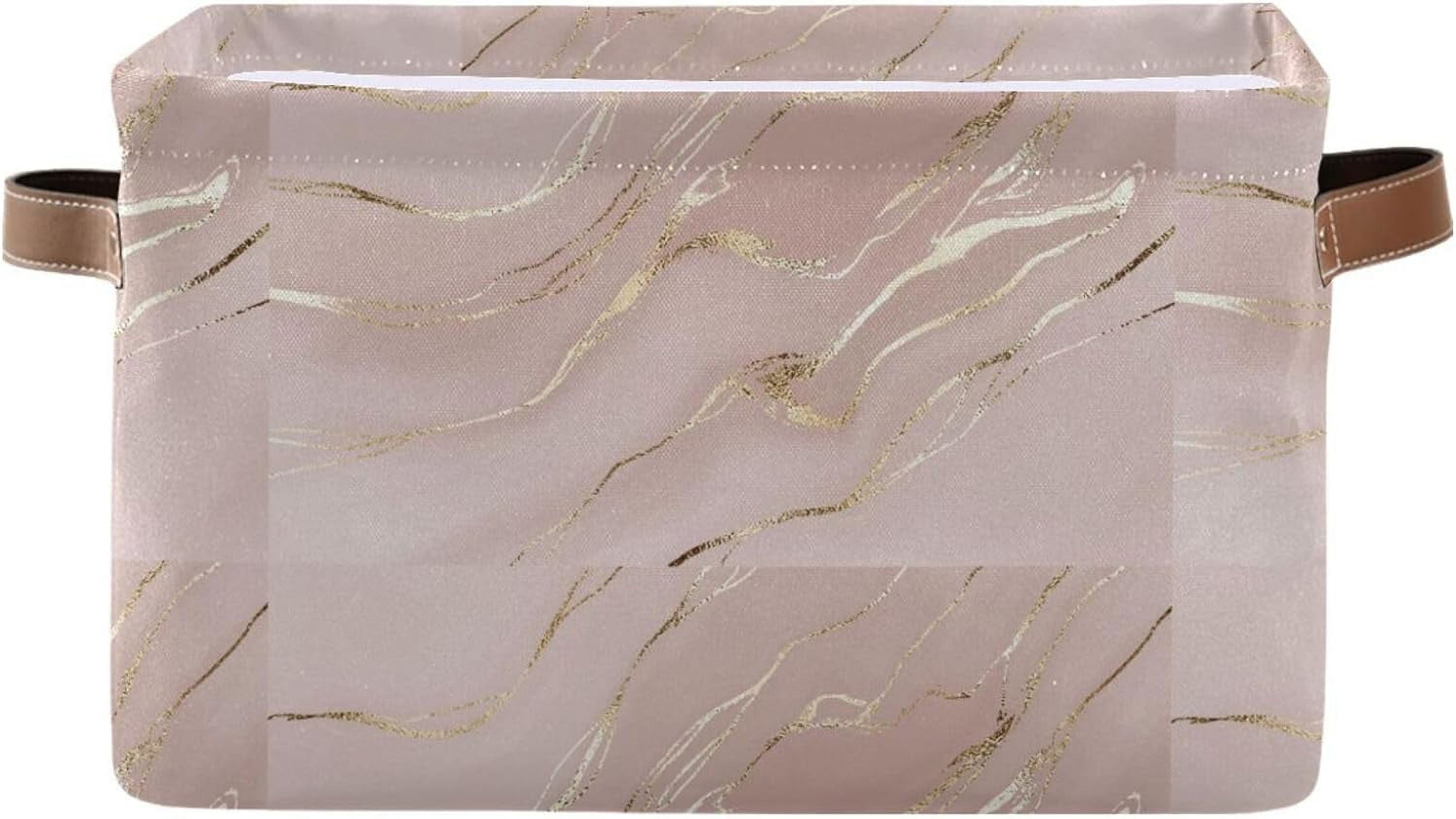 Coolnut Rose Gold Marble Ripple Foldable Canvas Storage Bin, Sturdy ...