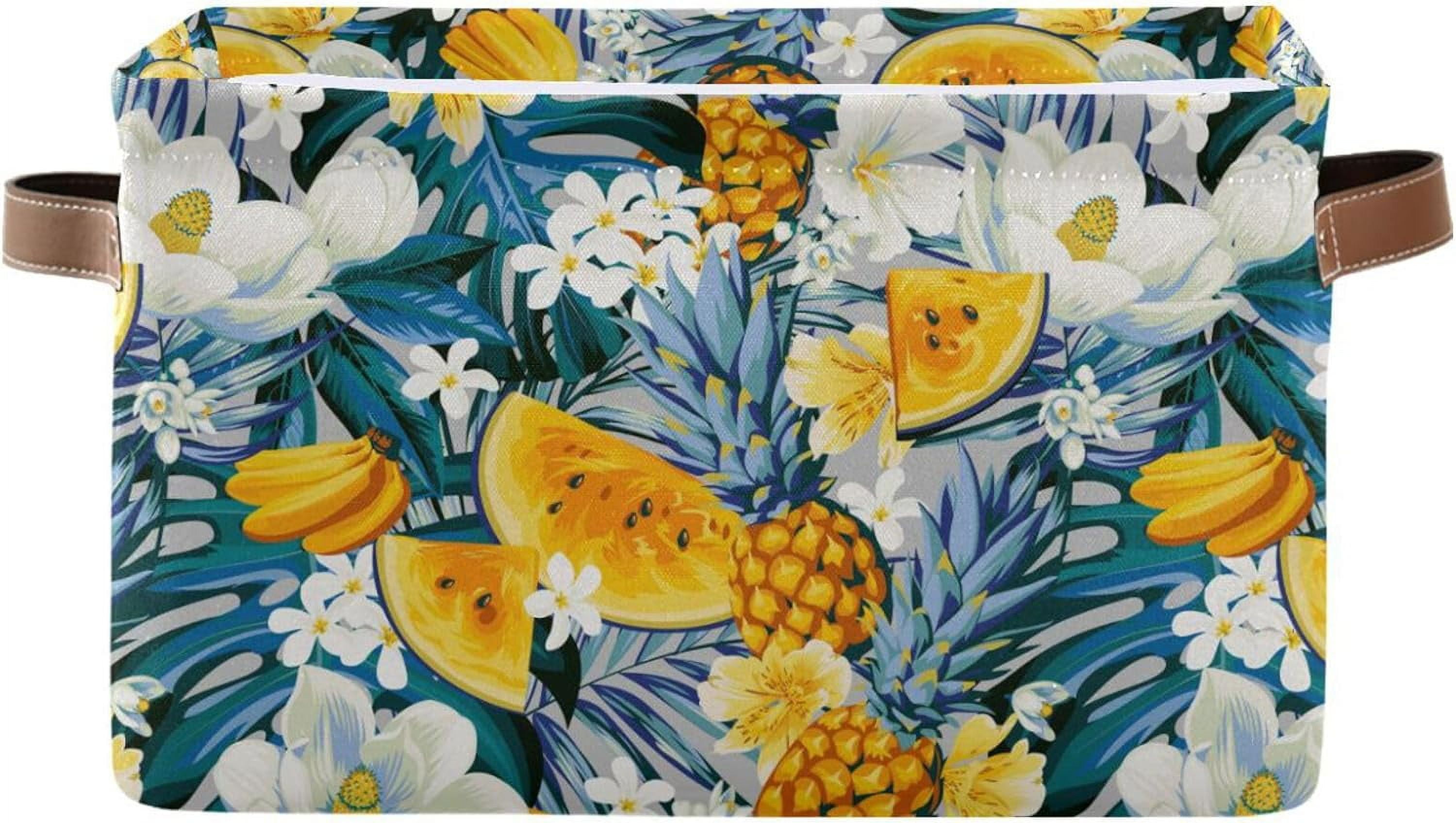 Coolnut Rruit Palm Foldable Canvas Storage Bin, Sturdy Fabric Storage ...