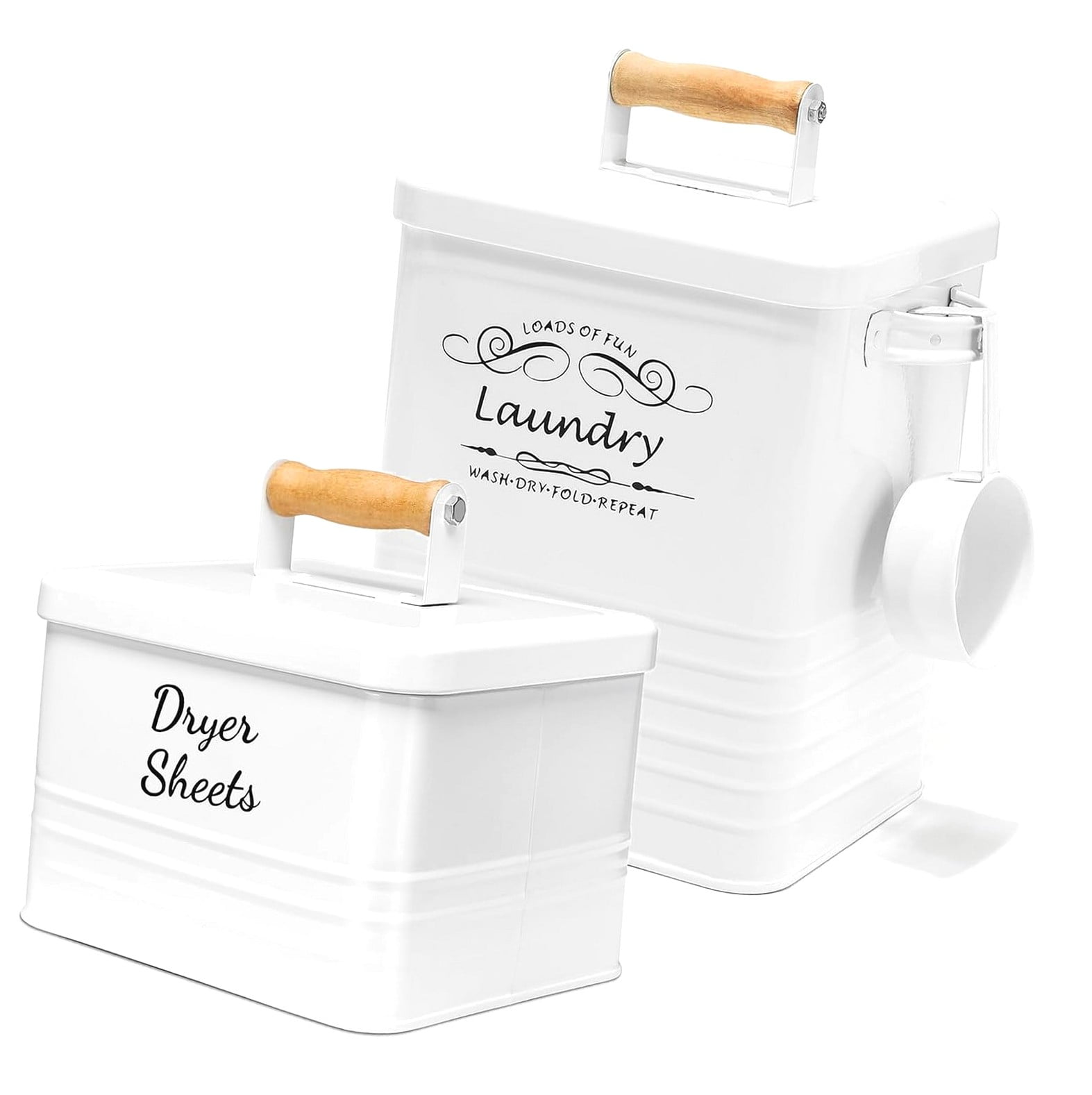Coolnut SSTATES Laundry Room Organization Set, Metal Laundry Detergent ...