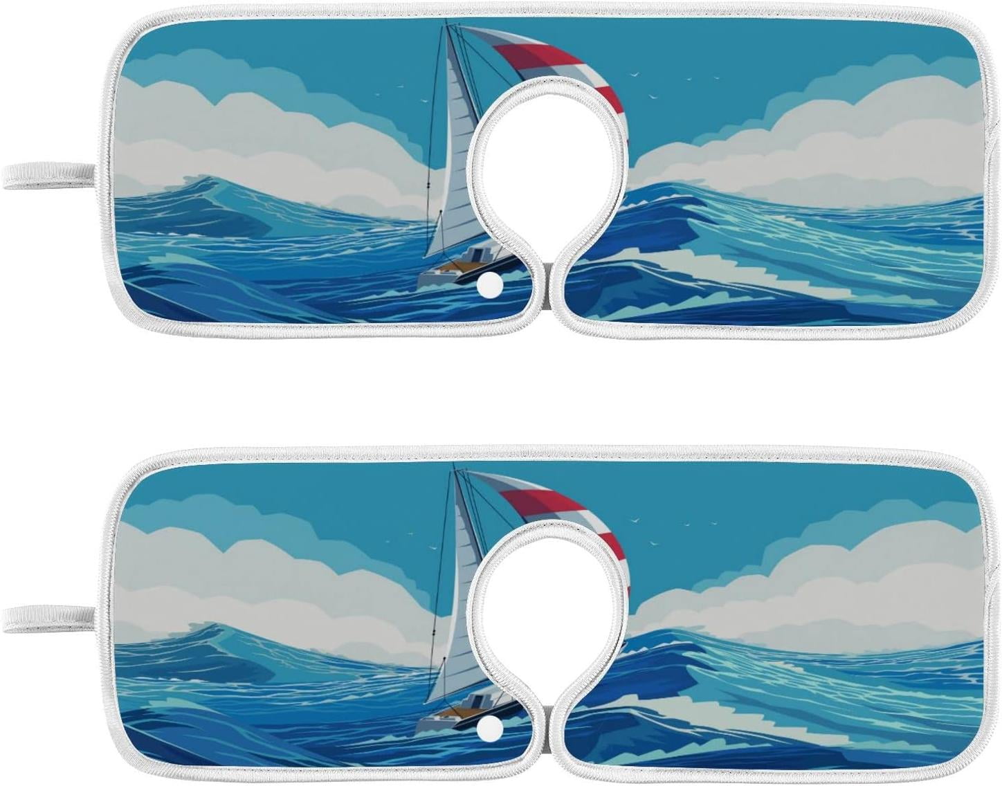 Coolnut Sails Wave Sea Sink Splash Guard for Faucet 2 Packs Faucet ...