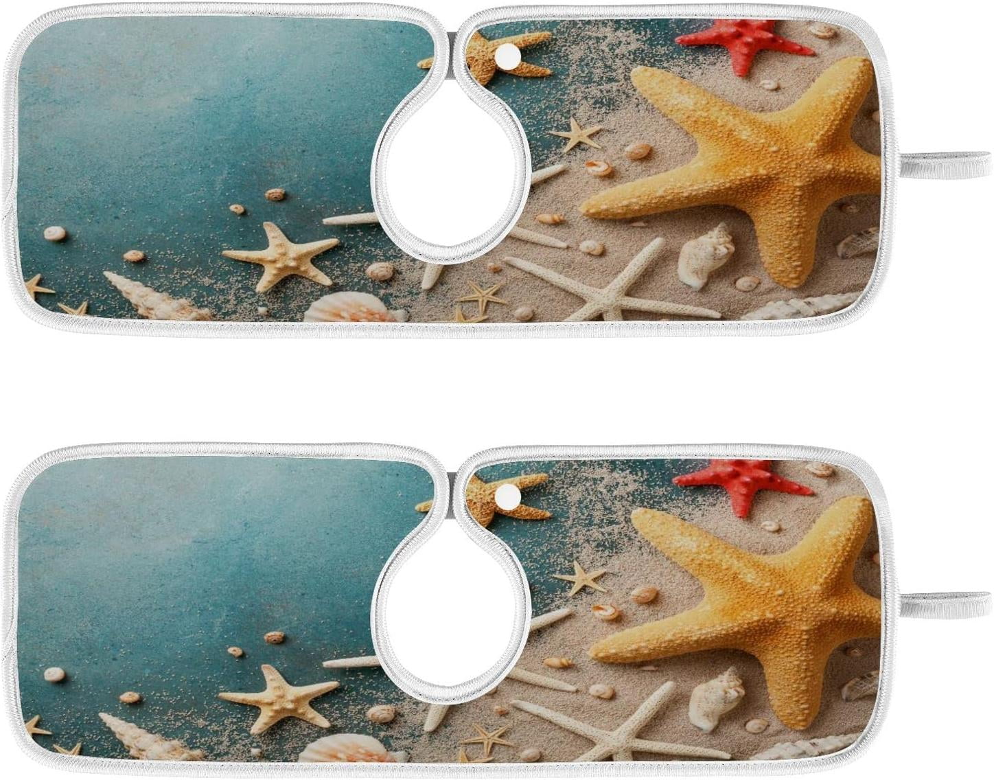 Coolnut Sand Starfish Conch Sink Splash Guard for Faucet 2 Packs Faucet ...