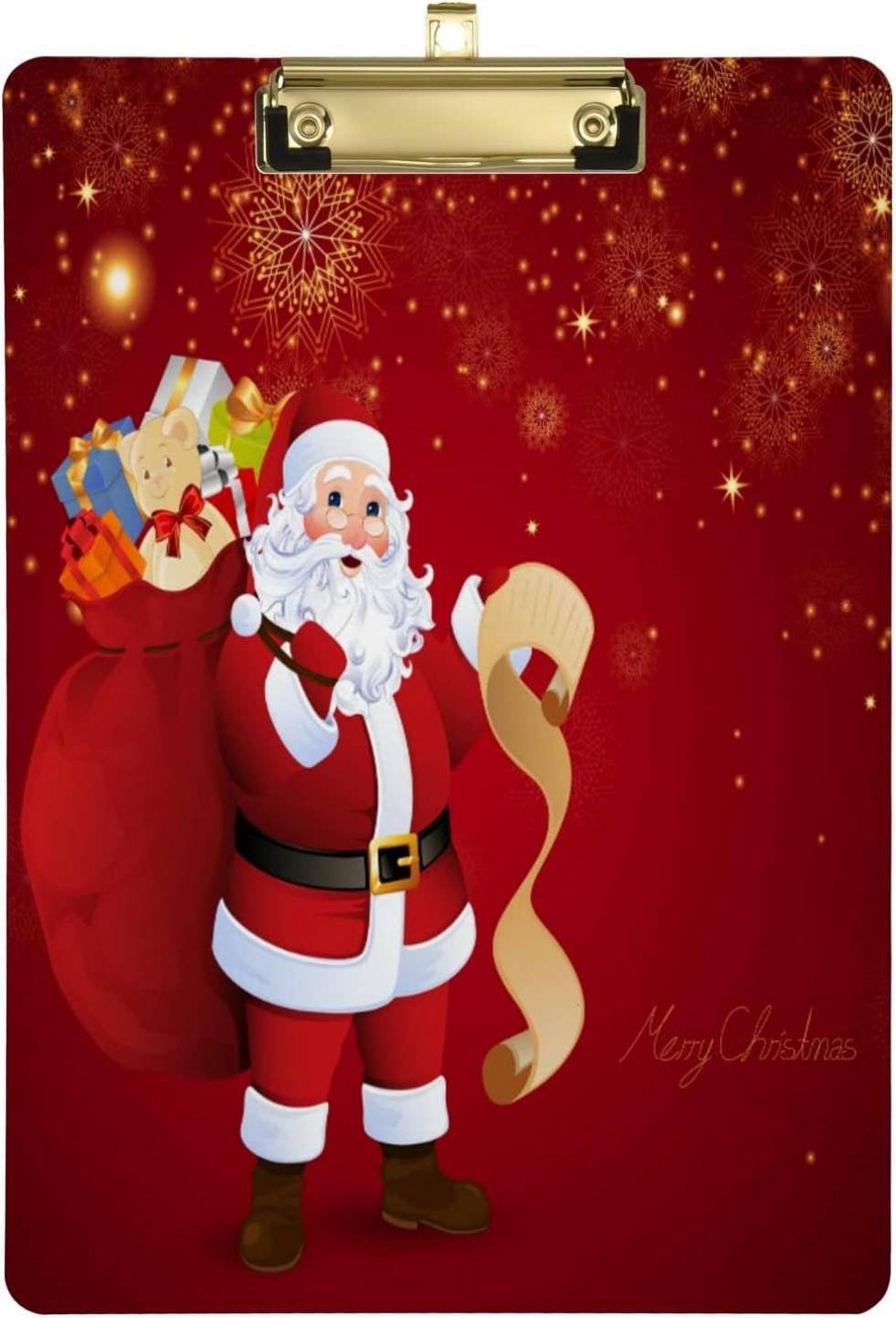Coolnut Santa Claus 12.5"x9" Clipboard, Acrylic Fashion Letter A4 Size ...