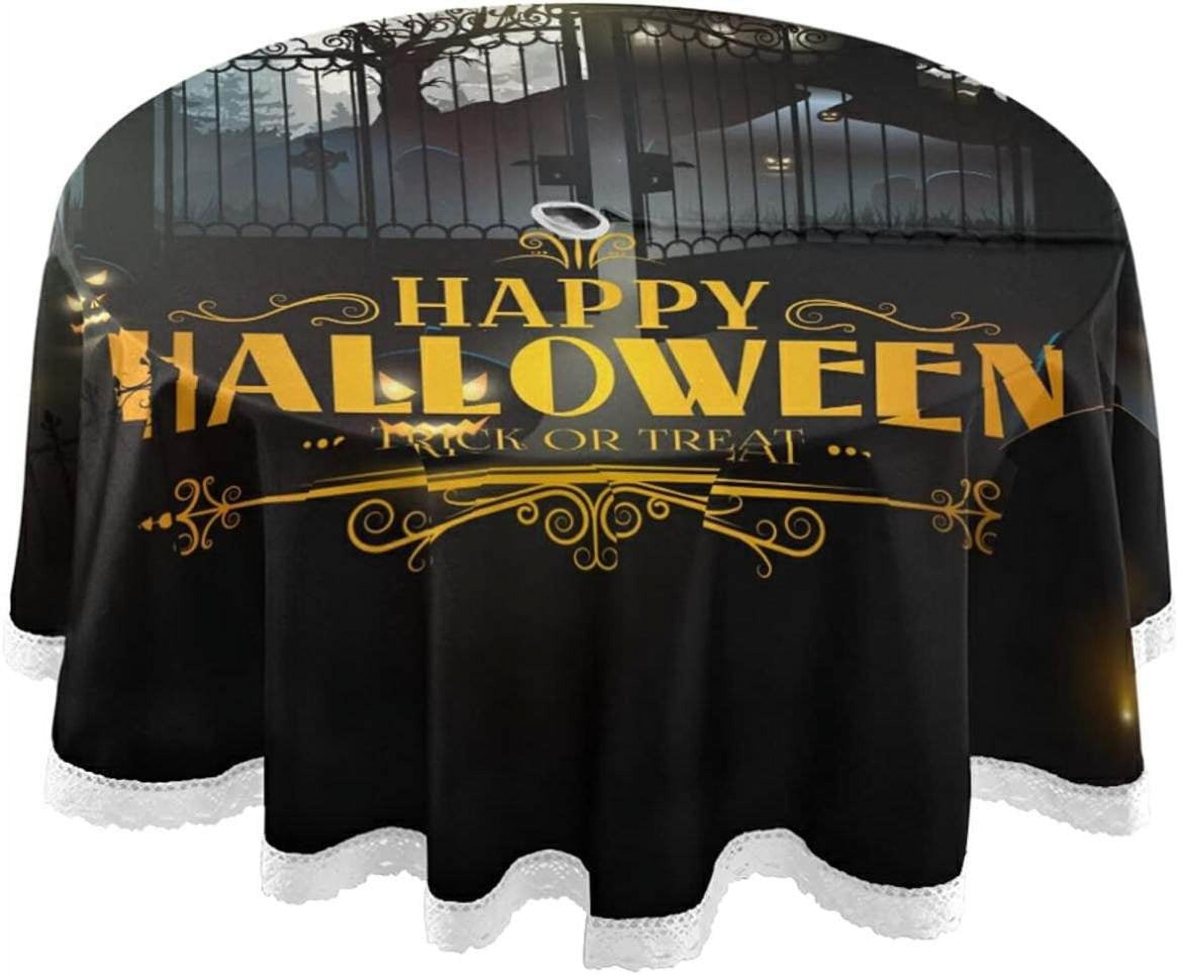 Coolnut Scary Old Cemetery and Farm at Night Round Tablecloth 60 ...