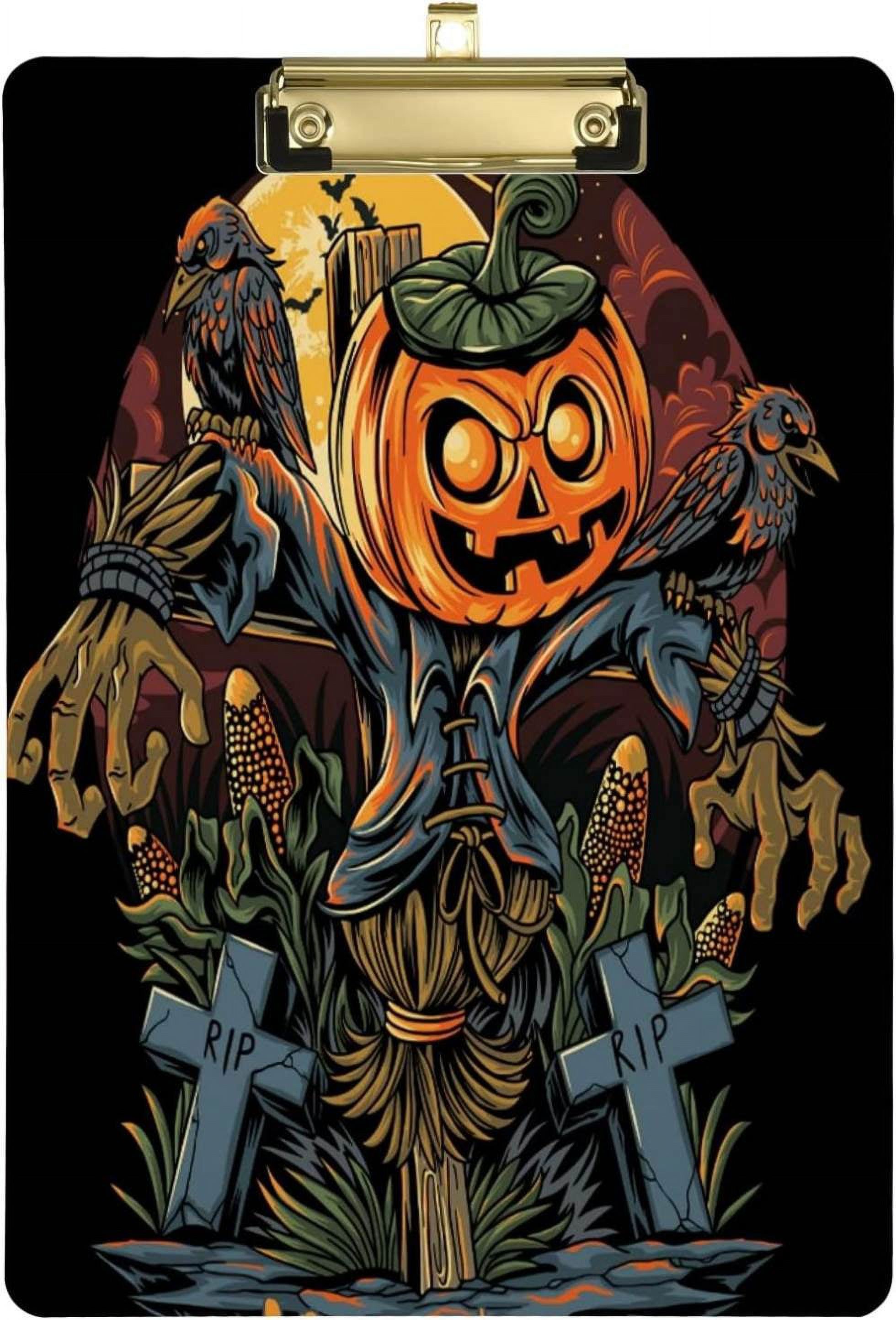 Coolnut Scary Pumpkin Scarecrow 12.5"x9" Clipboard, Acrylic Fashion ...