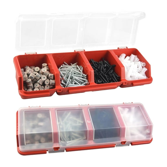 Coolnut Screw Organizer Storage Bins, 2 Pack Stackable Containers with ...