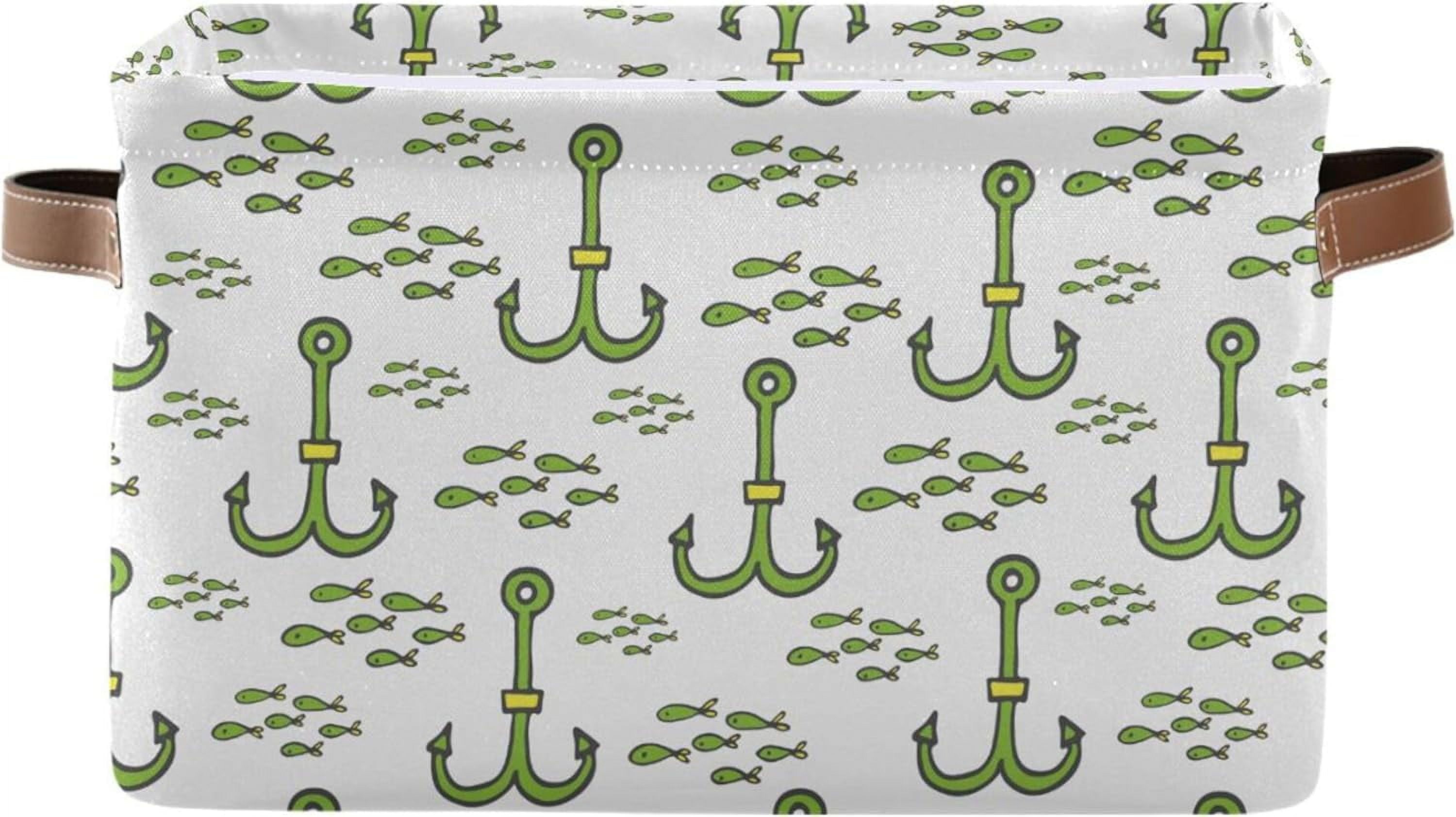 Coolnut Sea Fish Storage Basket Foldable Storage Bin 2 Pack, Canvas ...