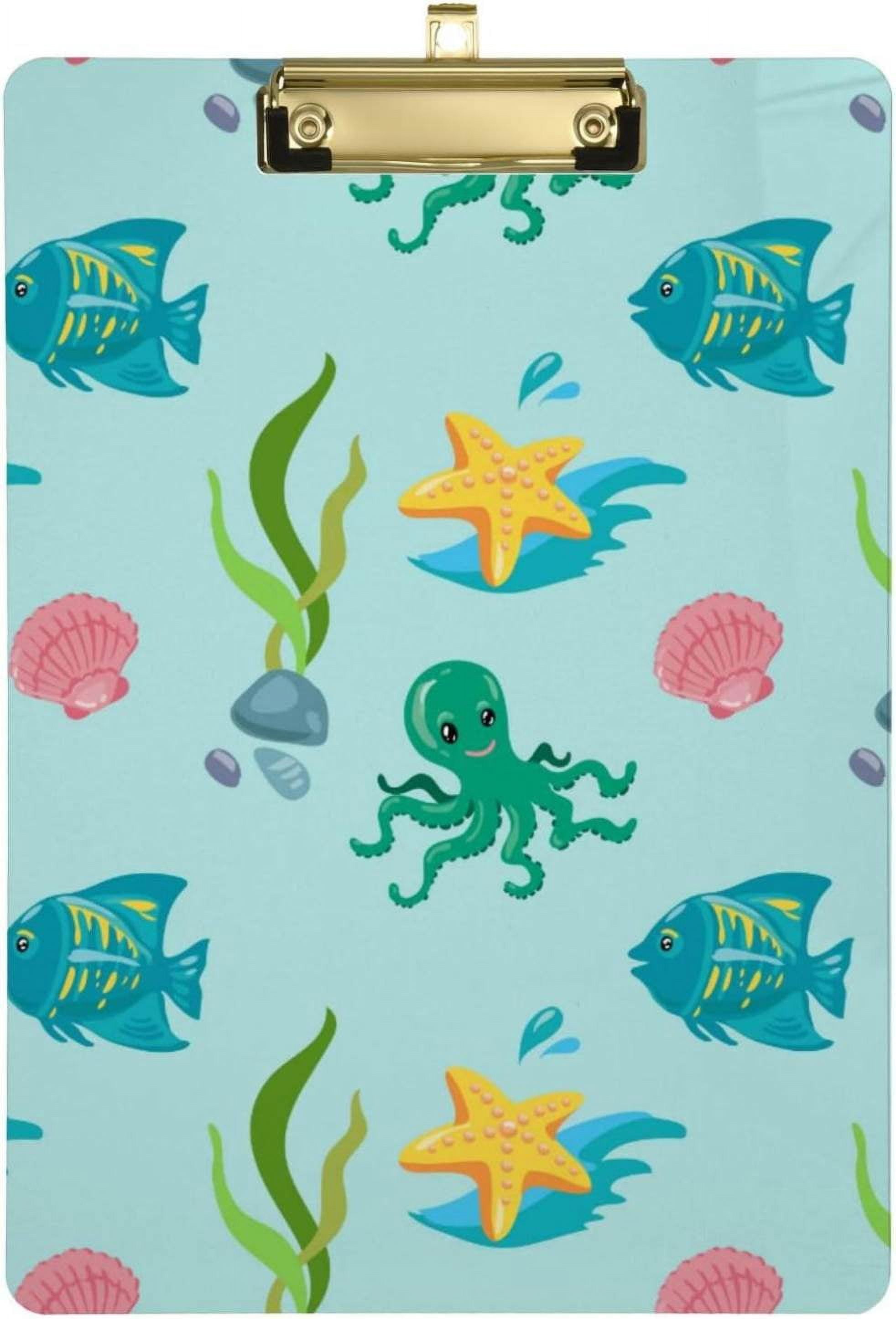 Coolnut Sea Life Clipboard, Acrylic Standard A4 Letter Size Clip Board ...