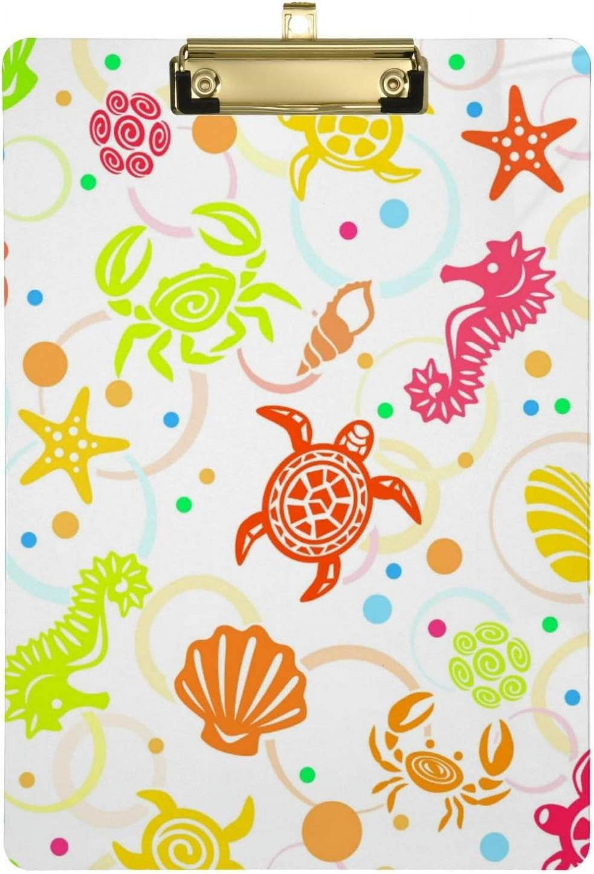 Coolnut Sea Life Clipboard, Acrylic Standard A4 Letter Size Clip Board ...