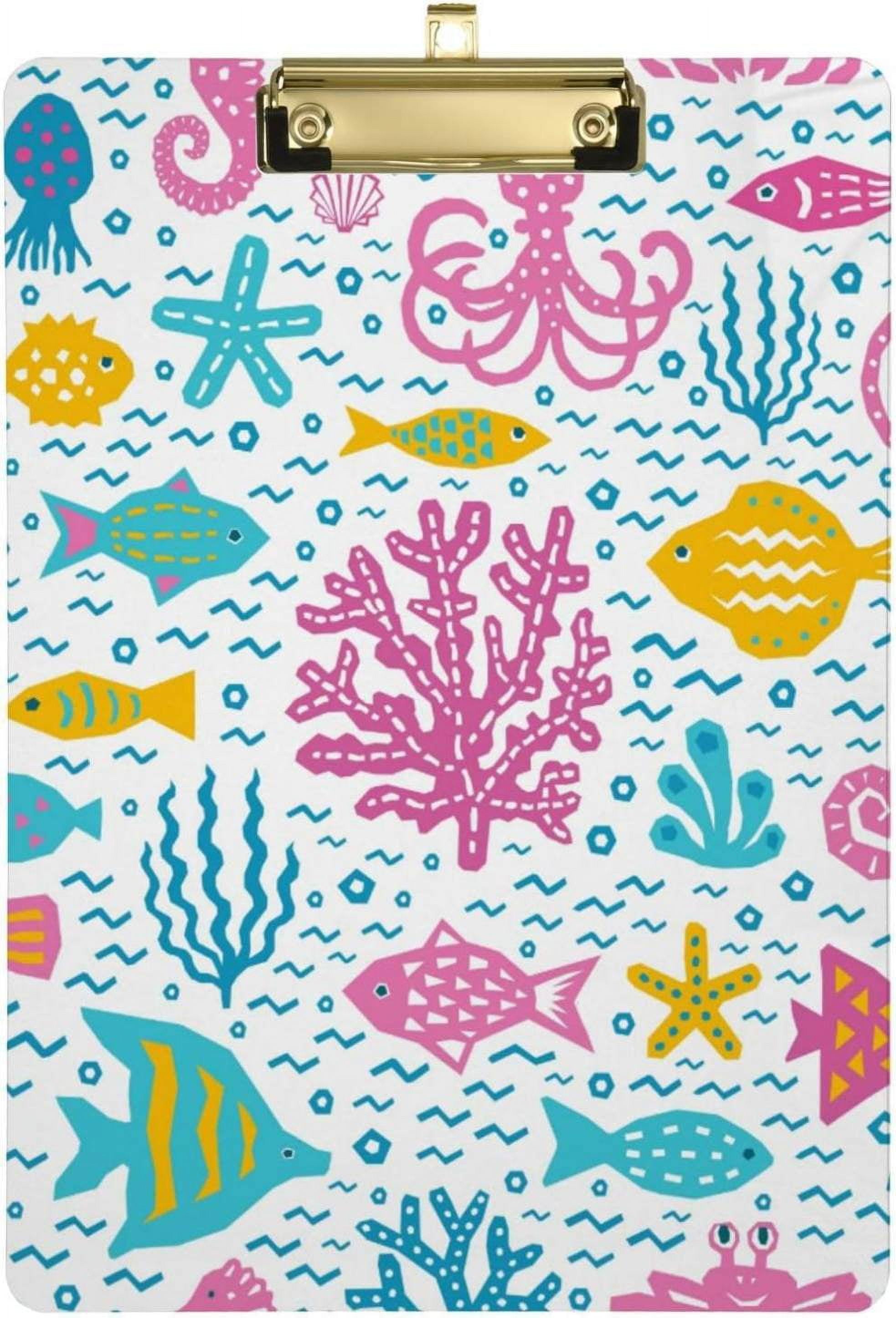 Coolnut Sea Life Clipboard, Acrylic Standard A4 Letter Size Clip Board ...