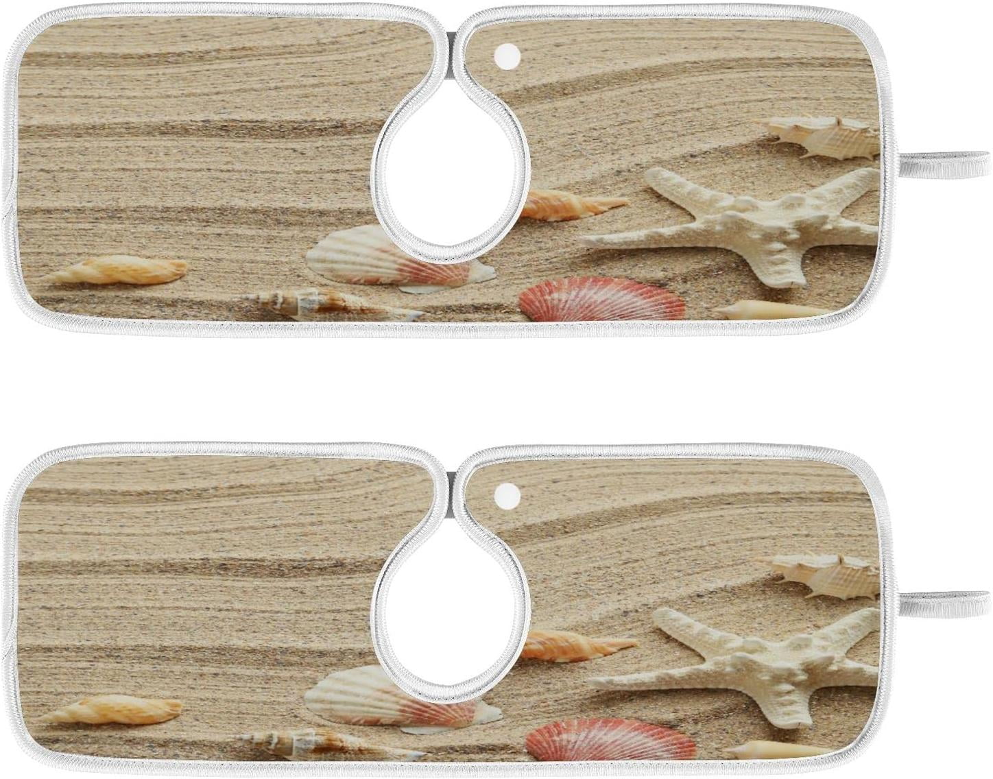 Coolnut Sea Shells Beach Sink Splash Guard for Faucet 2 Packs Faucet ...