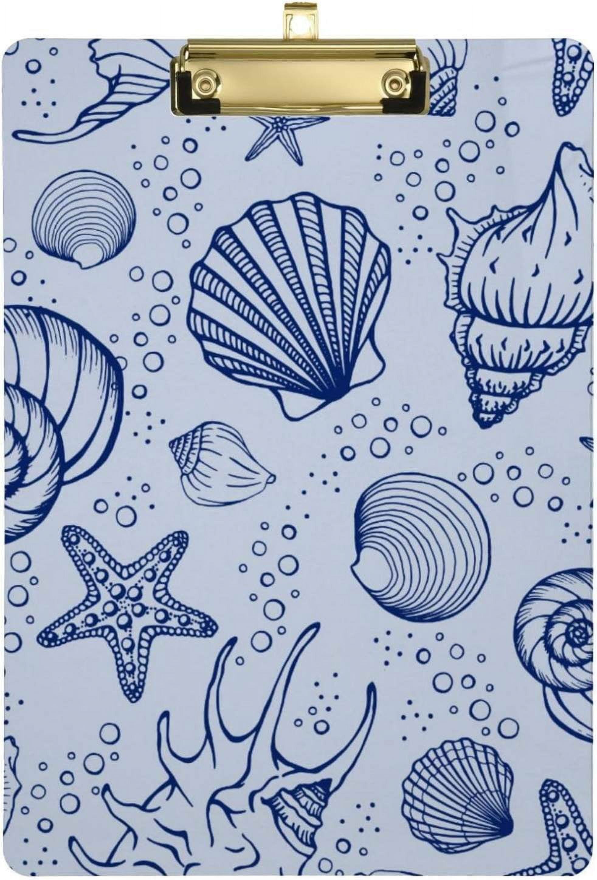 Coolnut Sea Shells Clipboard, Acrylic Standard A4 Letter Size Clip ...