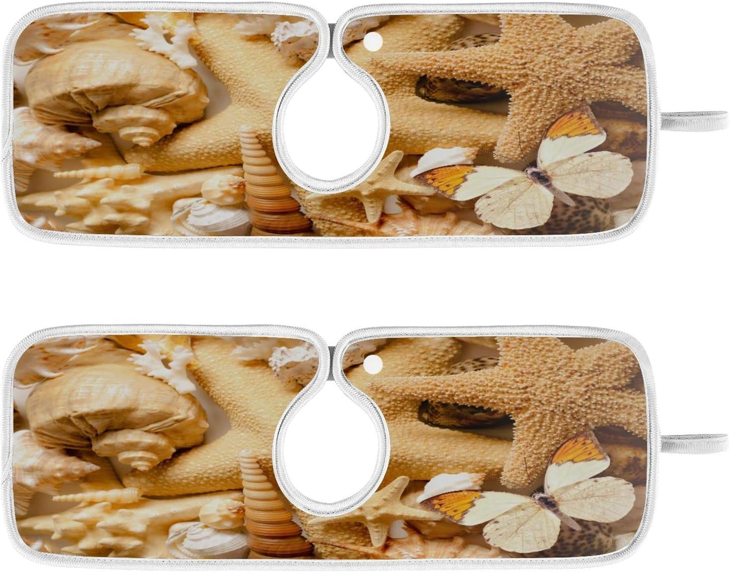 Coolnut Sea Shells Starfish Sink Splash Guard for Faucet 2 Packs Faucet ...