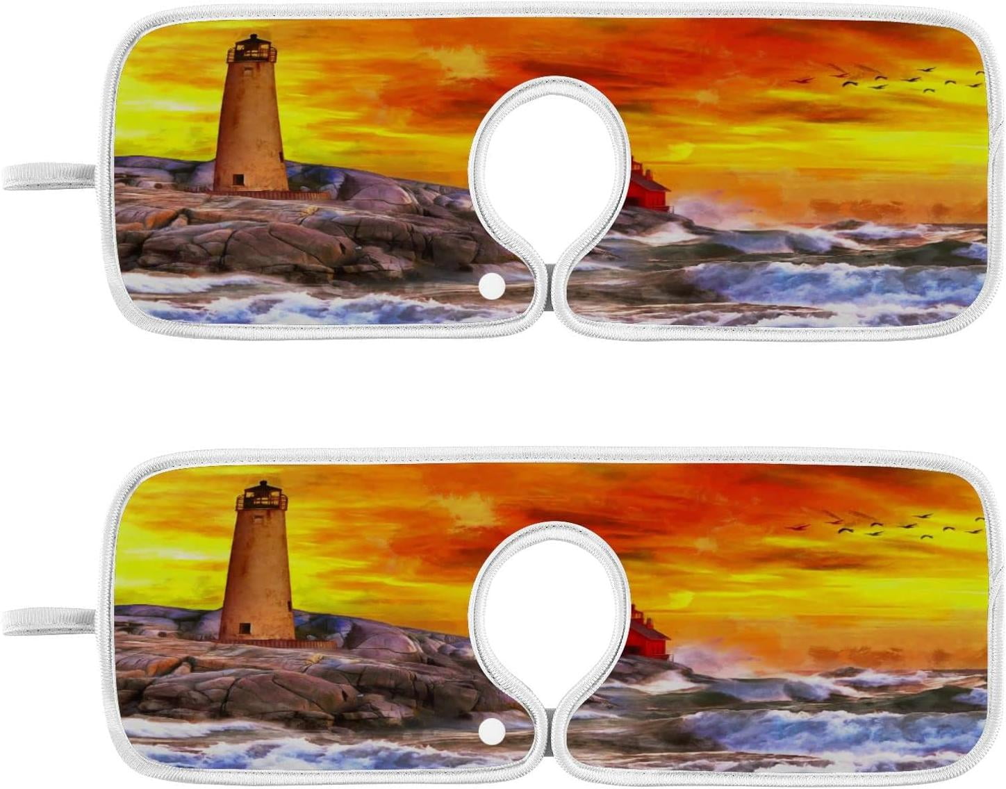 Coolnut Sea Sunset Lighthouse Sink Splash Guard for Faucet 2 Packs ...