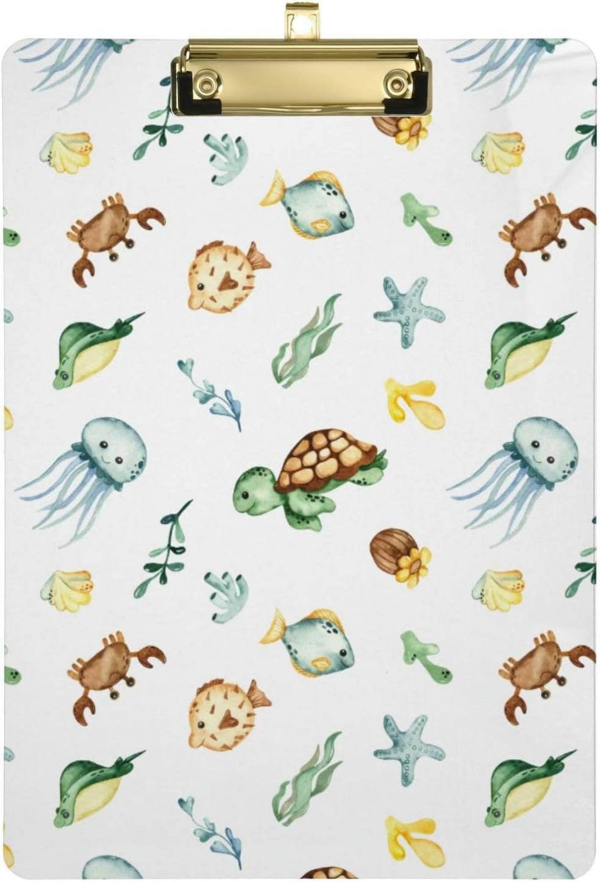 Coolnut Sea Turtle Jellyfish Clipboard, Acrylic Standard A4 Letter Size ...
