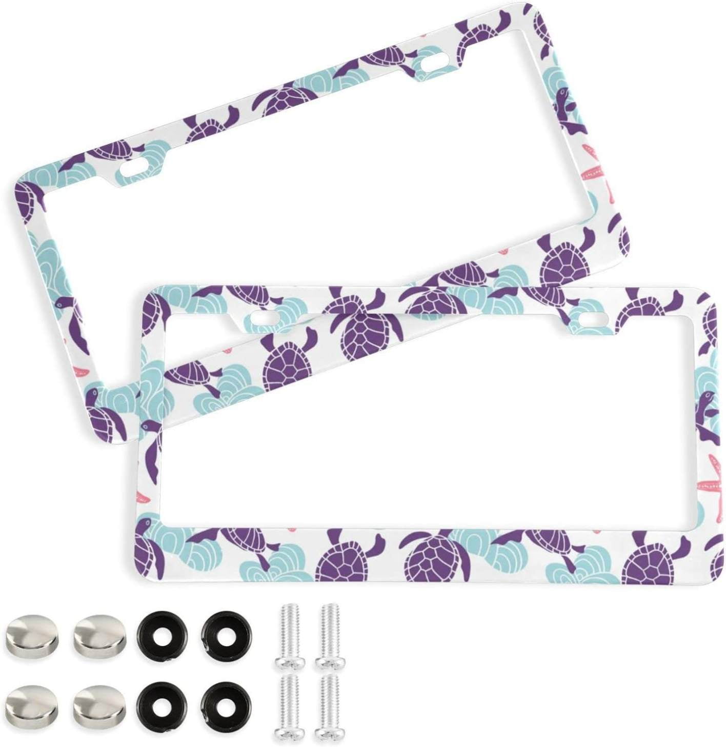 Coolnut Sea Turtle License Plate Frames 2pcs, Aluminum Universal Car ...