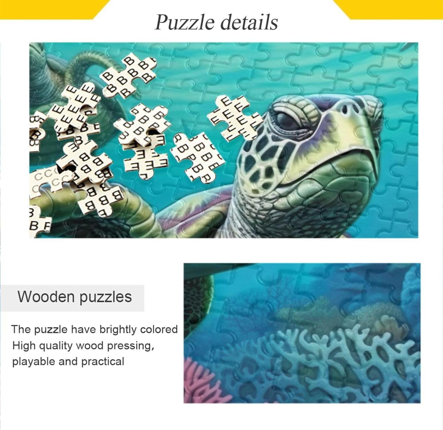Coolnut Sea Turtle Puzzles for Adults and Kids 500 Pieces, Wooden ...