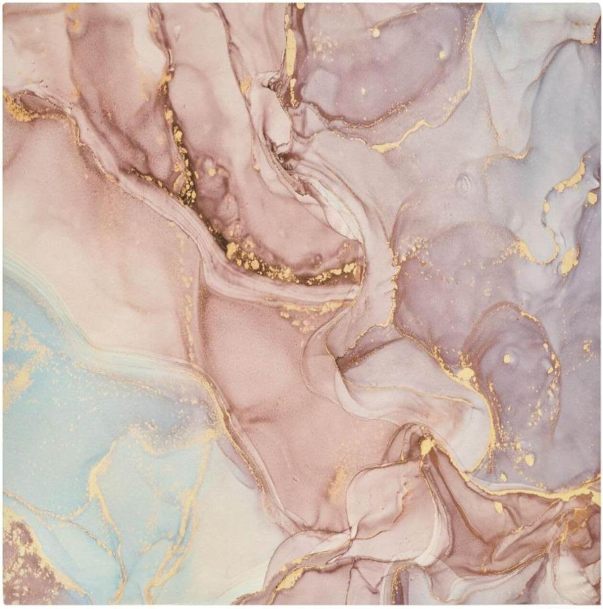 Coolnut Set of 1 Gold Pink Marble Texture Satin Napkin Square 20 Inches ...