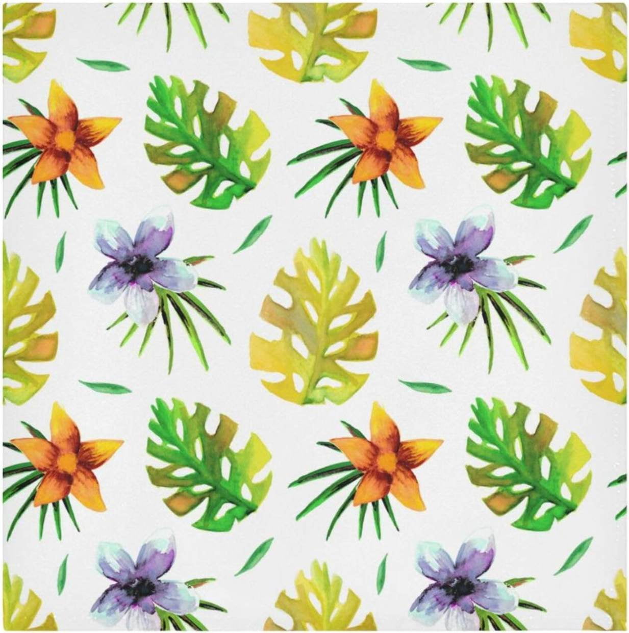 Coolnut Set of 1 Tropical Flowers Palm Satin Napkin Square 20 Inches ...