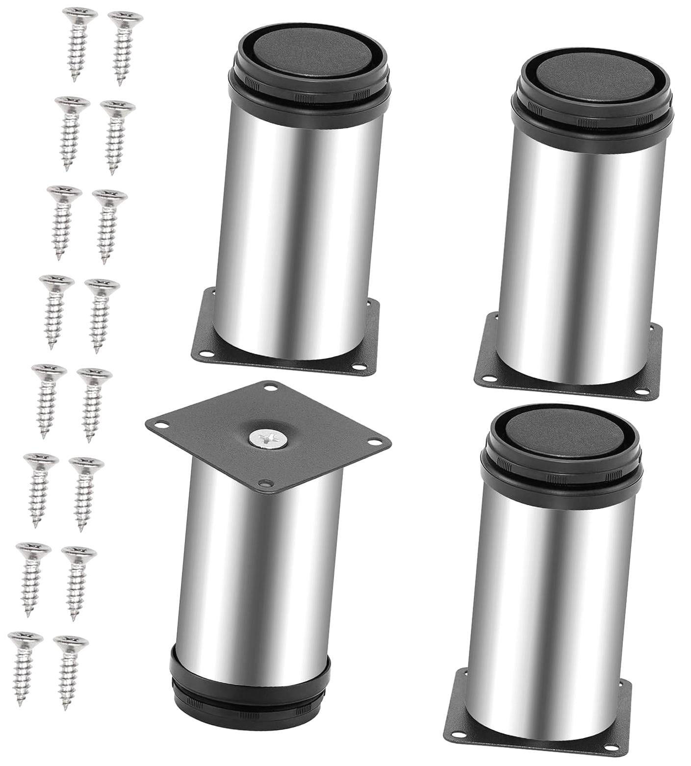 Coolnut Set of 4 Adjustable 4-Inch Steel Furniture Legs, Includes 16 ...
