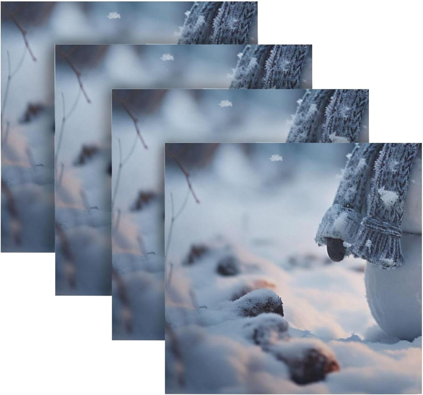 Coolnut Set of 4 Christmas Snowman Napkins Cloth Napkins 20"x20 ...