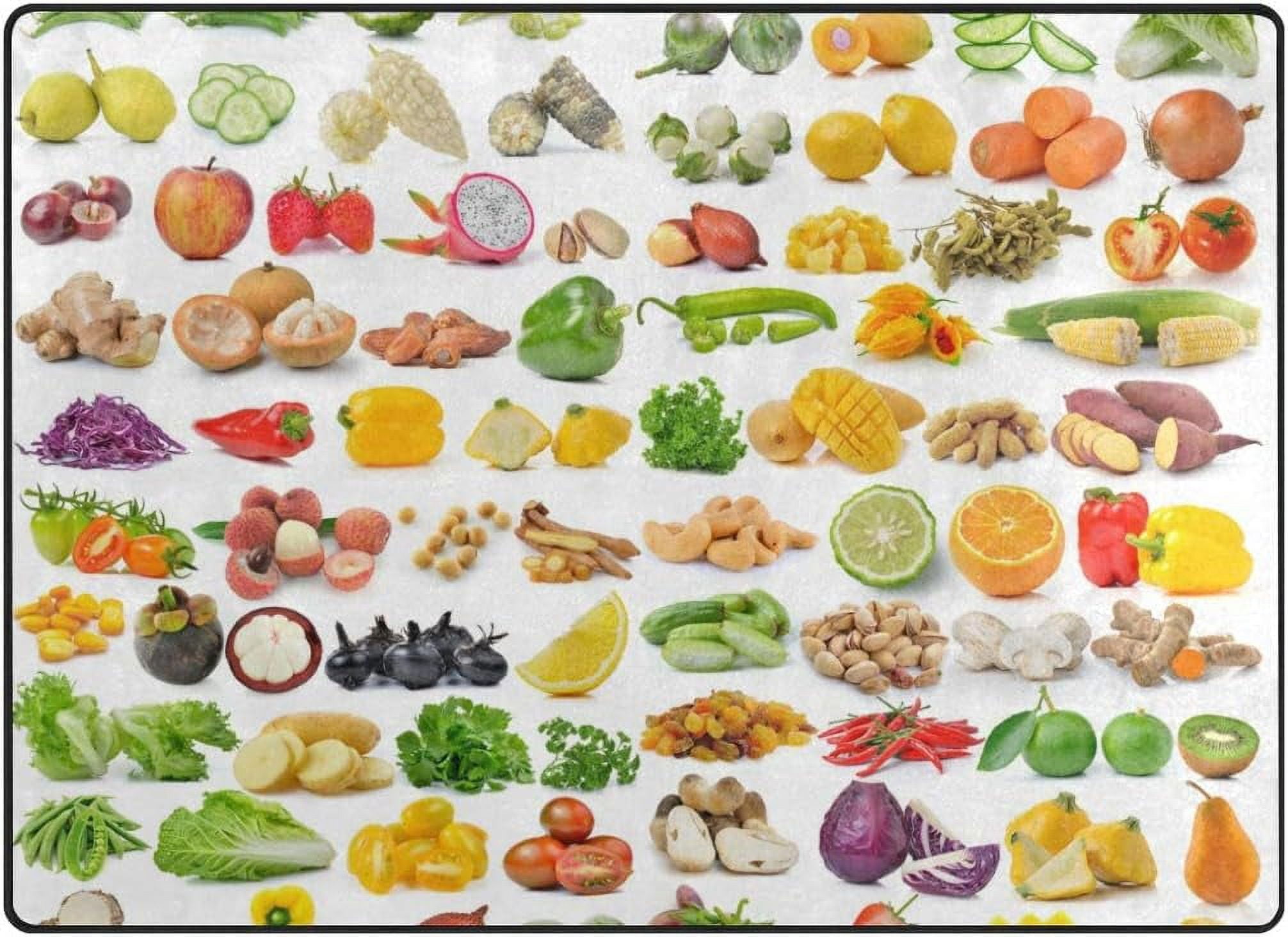 Coolnut Set of Fruit Vegetable Area Rug Carpet 5x4 Light Weight ...
