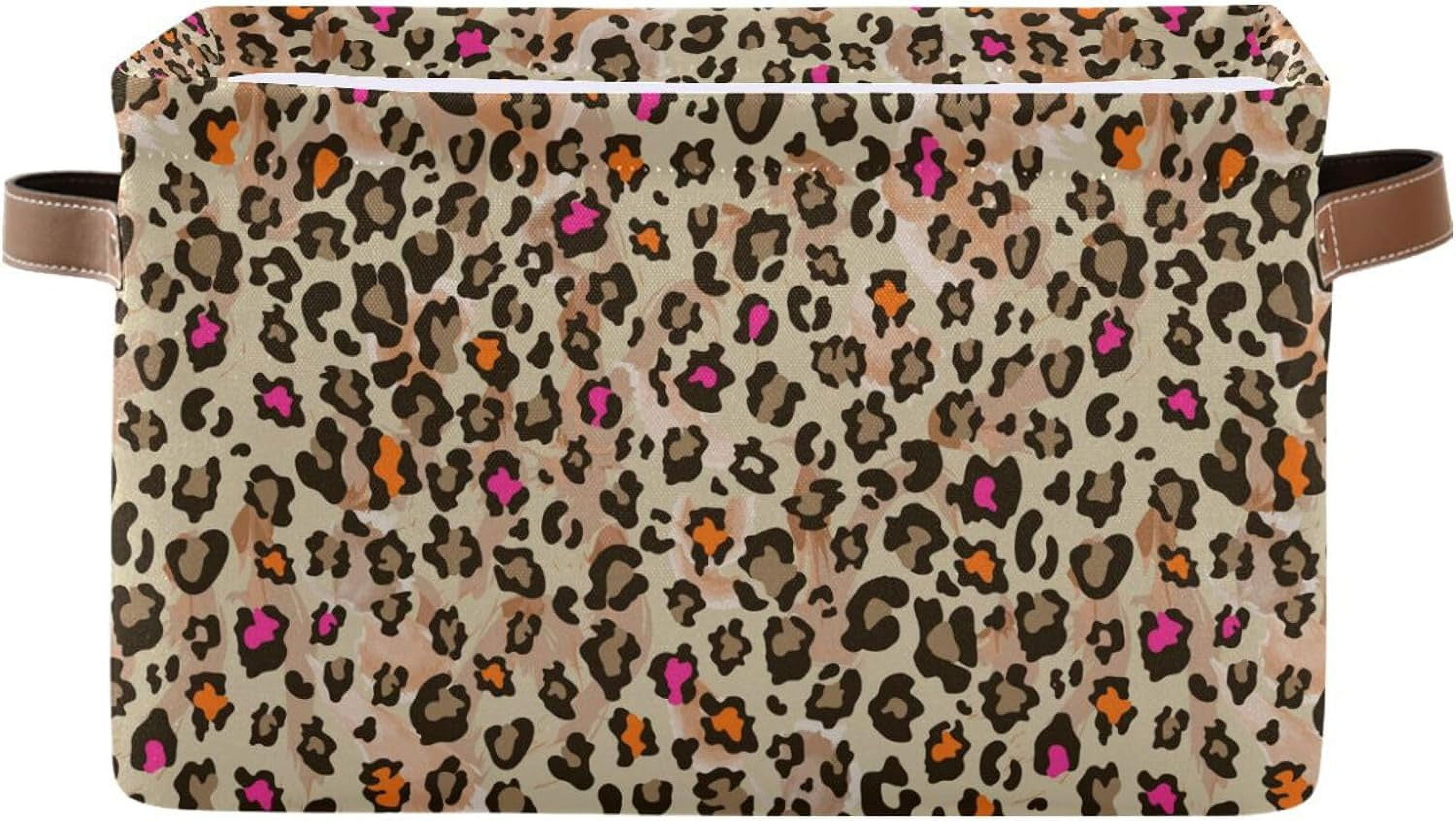 Coolnut Sexy Leopard Print Foldable Canvas Storage Bin, Sturdy Fabric ...