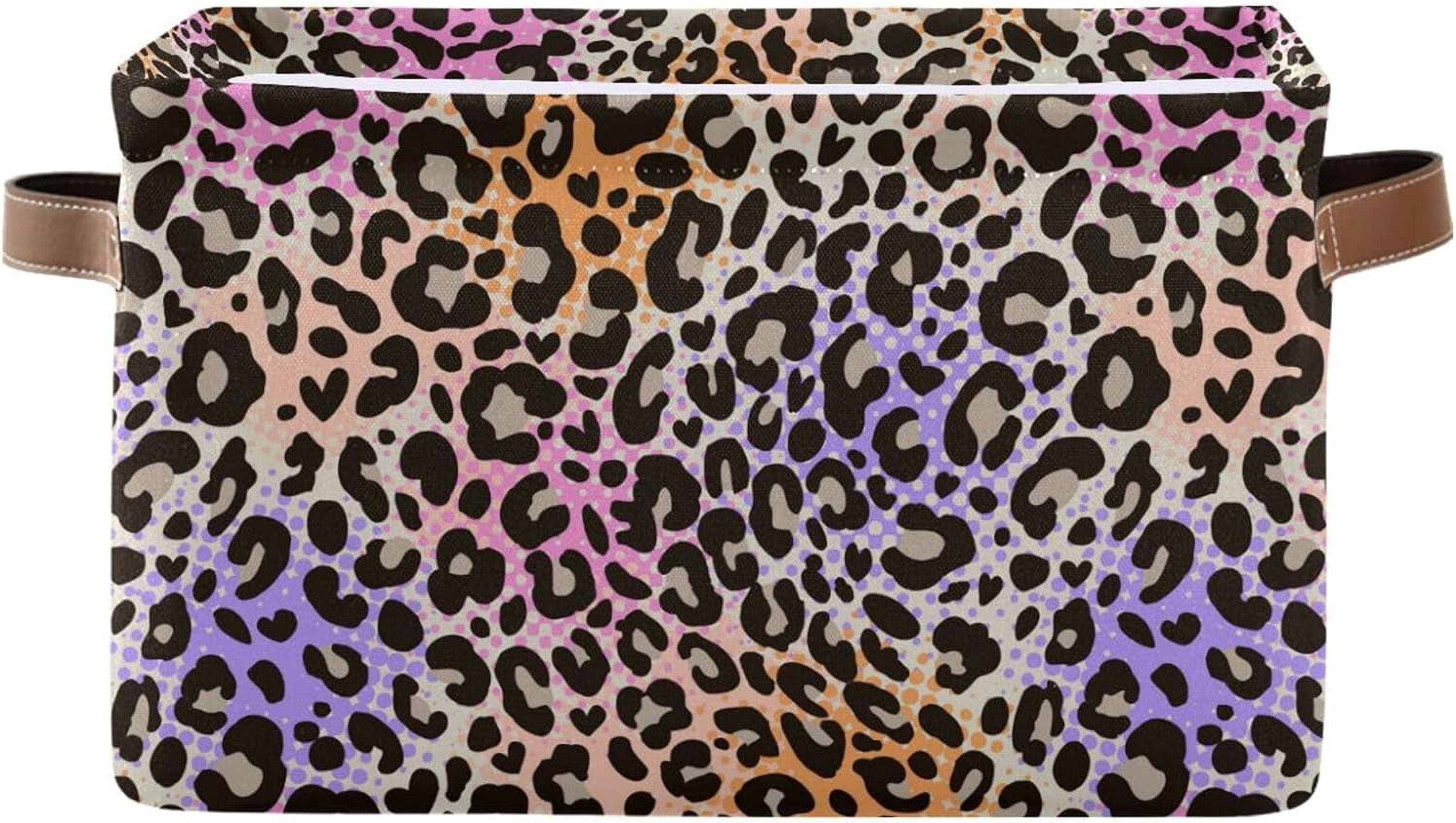 Coolnut Sexy Leopard Print Foldable Canvas Storage Bin, Sturdy Fabric ...