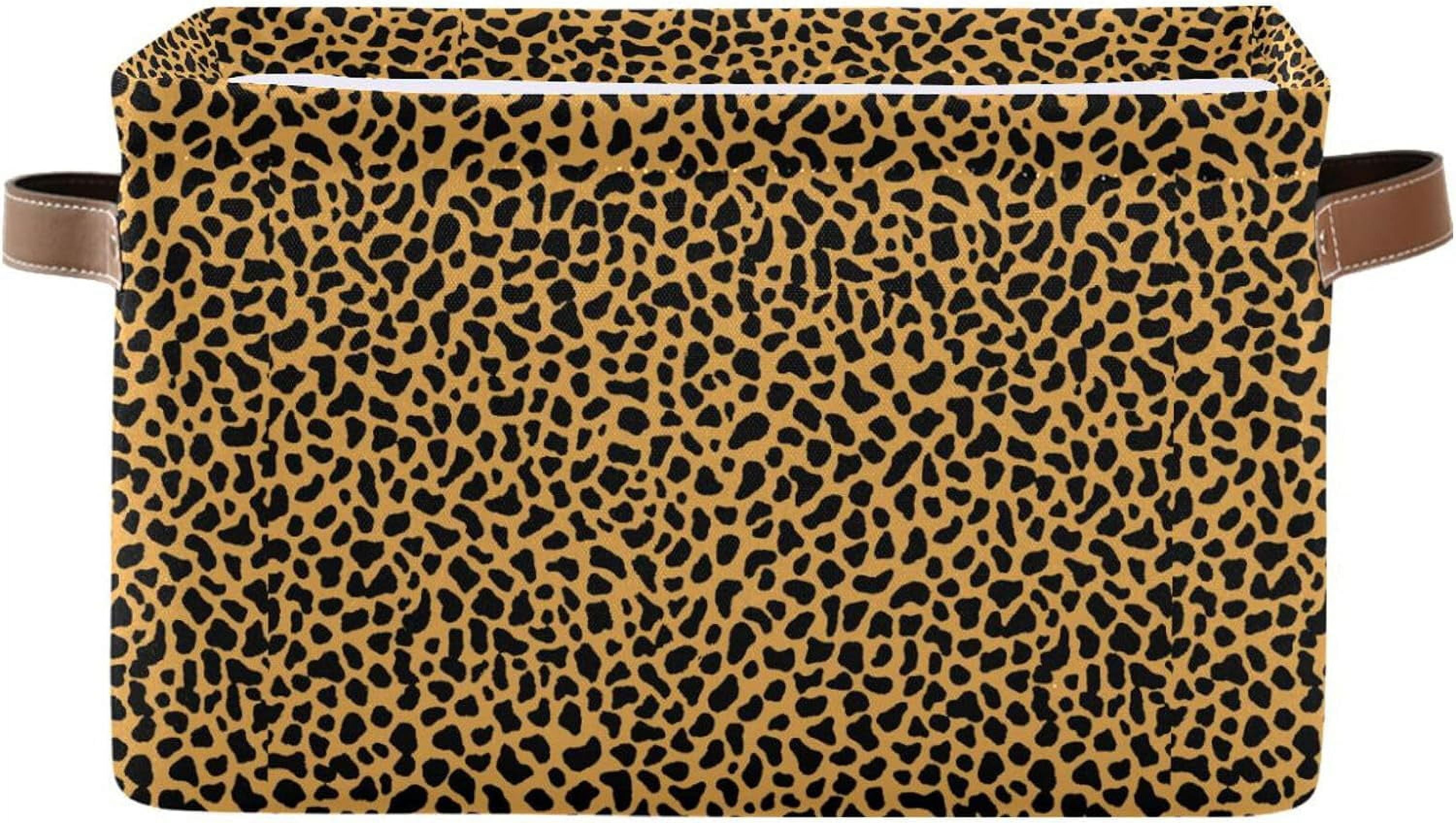 Coolnut Sexy Leopard Print Foldable Canvas Storage Bin, Sturdy Fabric ...