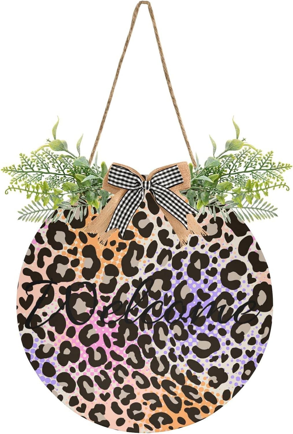 Coolnut Sexy Leopard Print Welcome Sign for Front Door, Round Sign ...