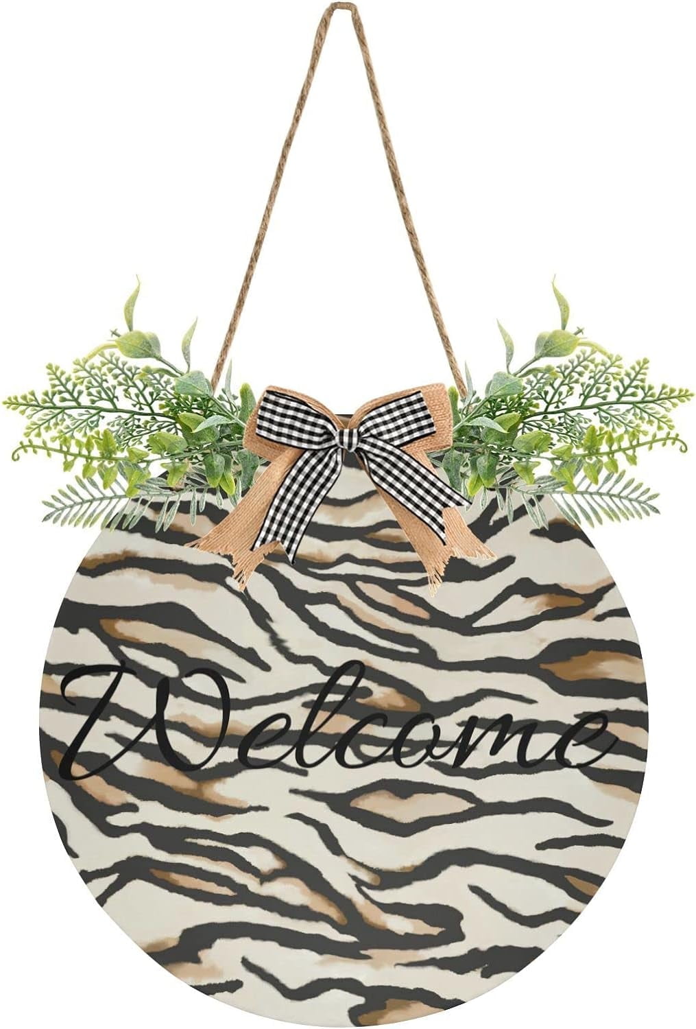 Coolnut Sexy Leopard Print Welcome Sign for Front Door, Round Sign ...