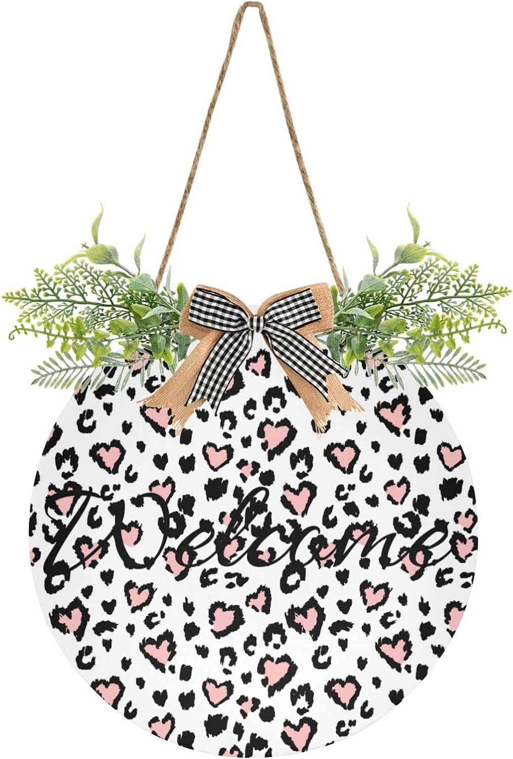 Coolnut Sexy Leopard Print Welcome Sign for Front Door, Round Sign ...