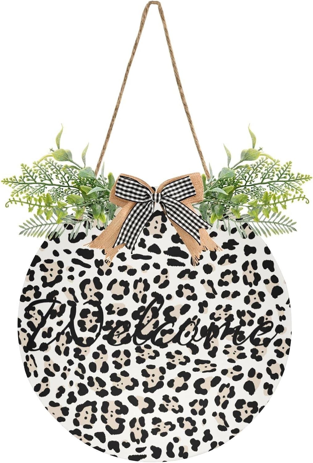 Coolnut Sexy Leopard Print Welcome Sign for Front Door, Round Sign ...