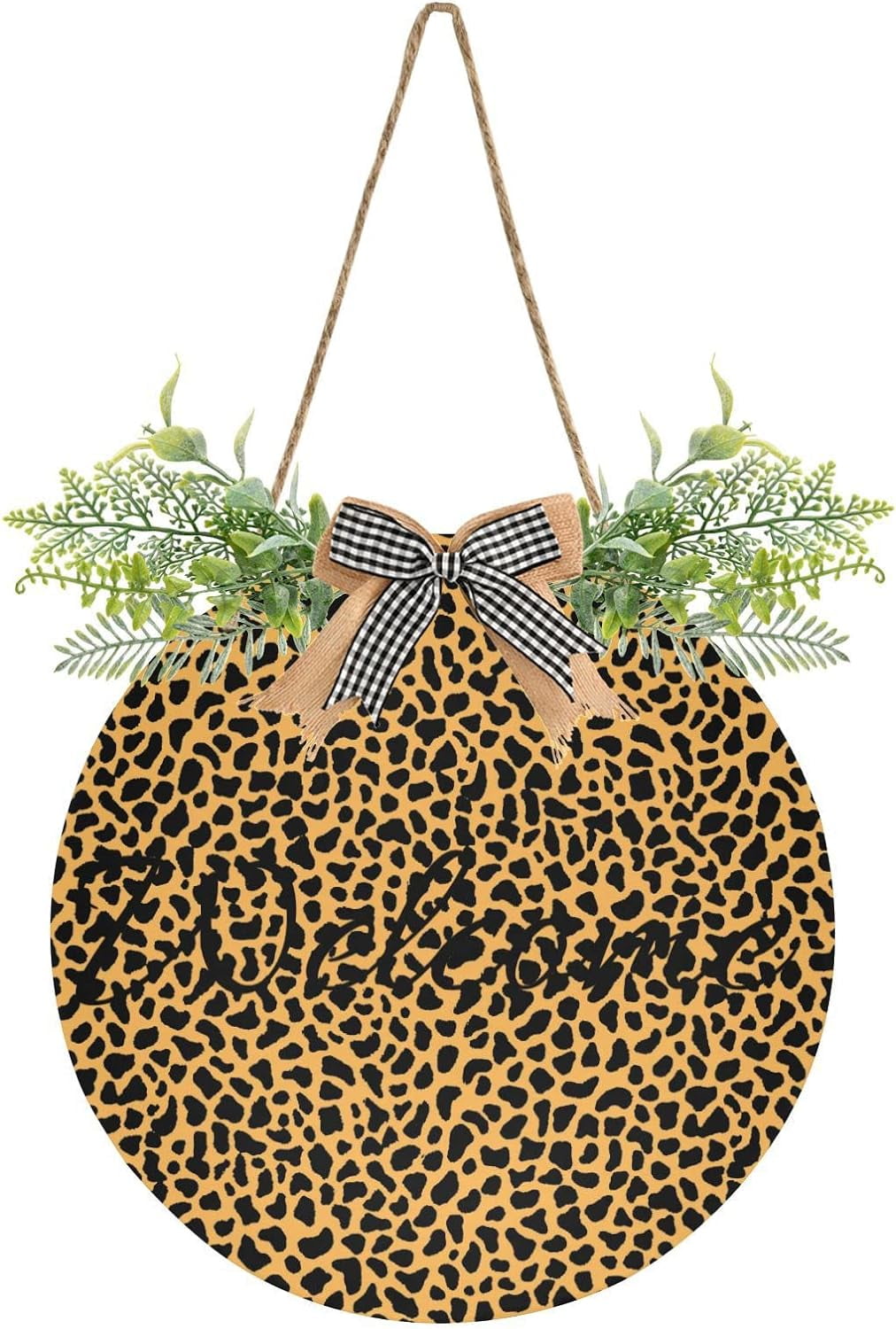 Coolnut Sexy Leopard Print Welcome Sign for Front Door, Round Sign ...
