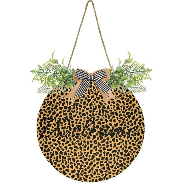 Coolnut Sexy Leopard Print Welcome Sign for Front Door, Round Sign ...