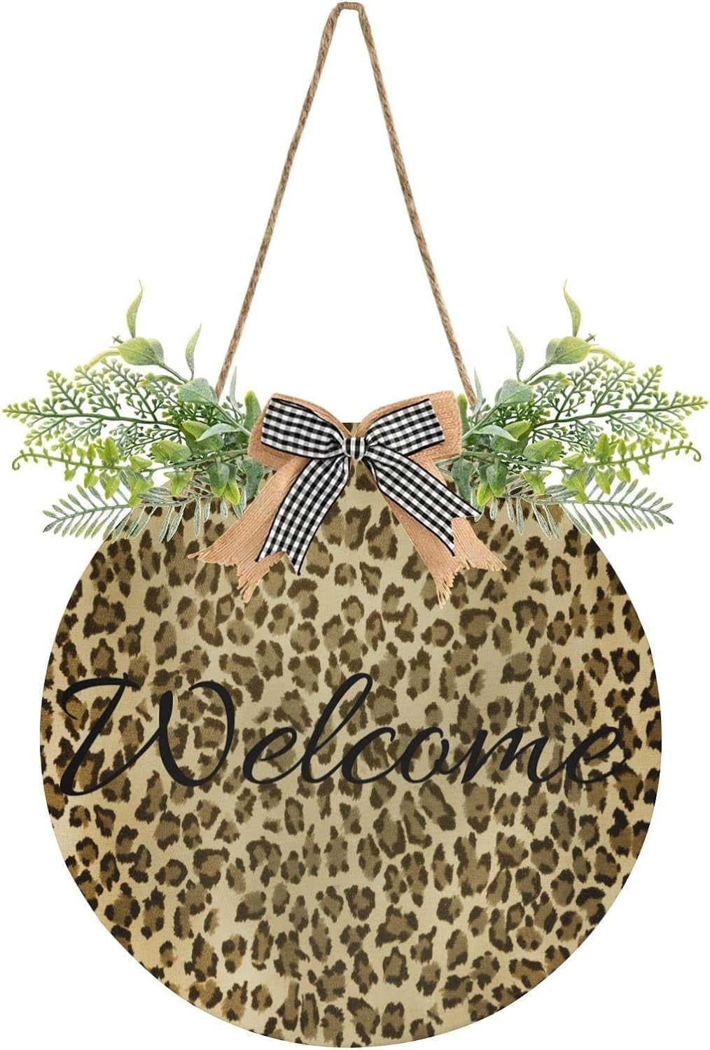 Coolnut Sexy Leopard Print Welcome Sign for Front Door, Round Sign ...