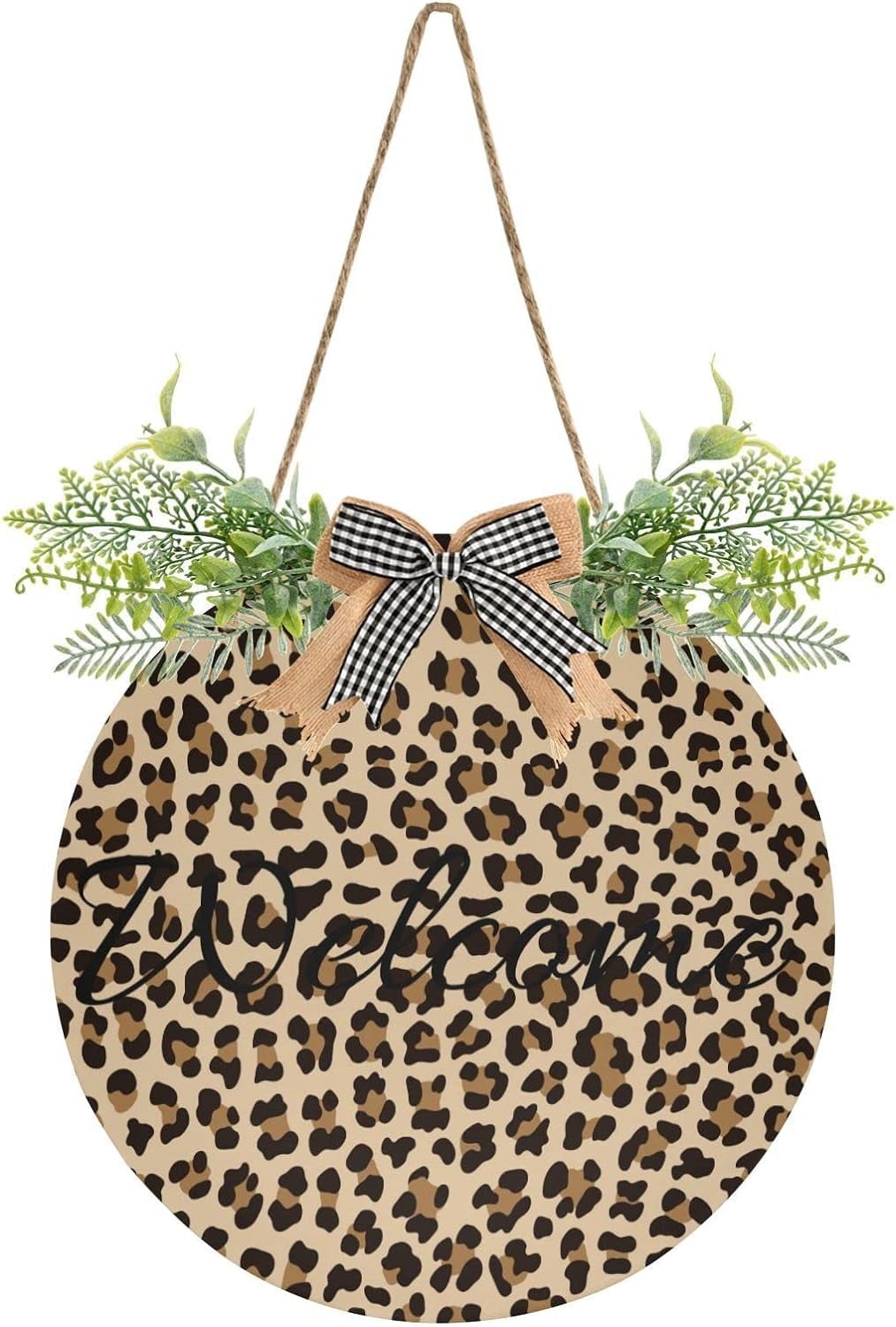 Coolnut Sexy Leopard Print Welcome Sign for Front Door, Round Sign ...