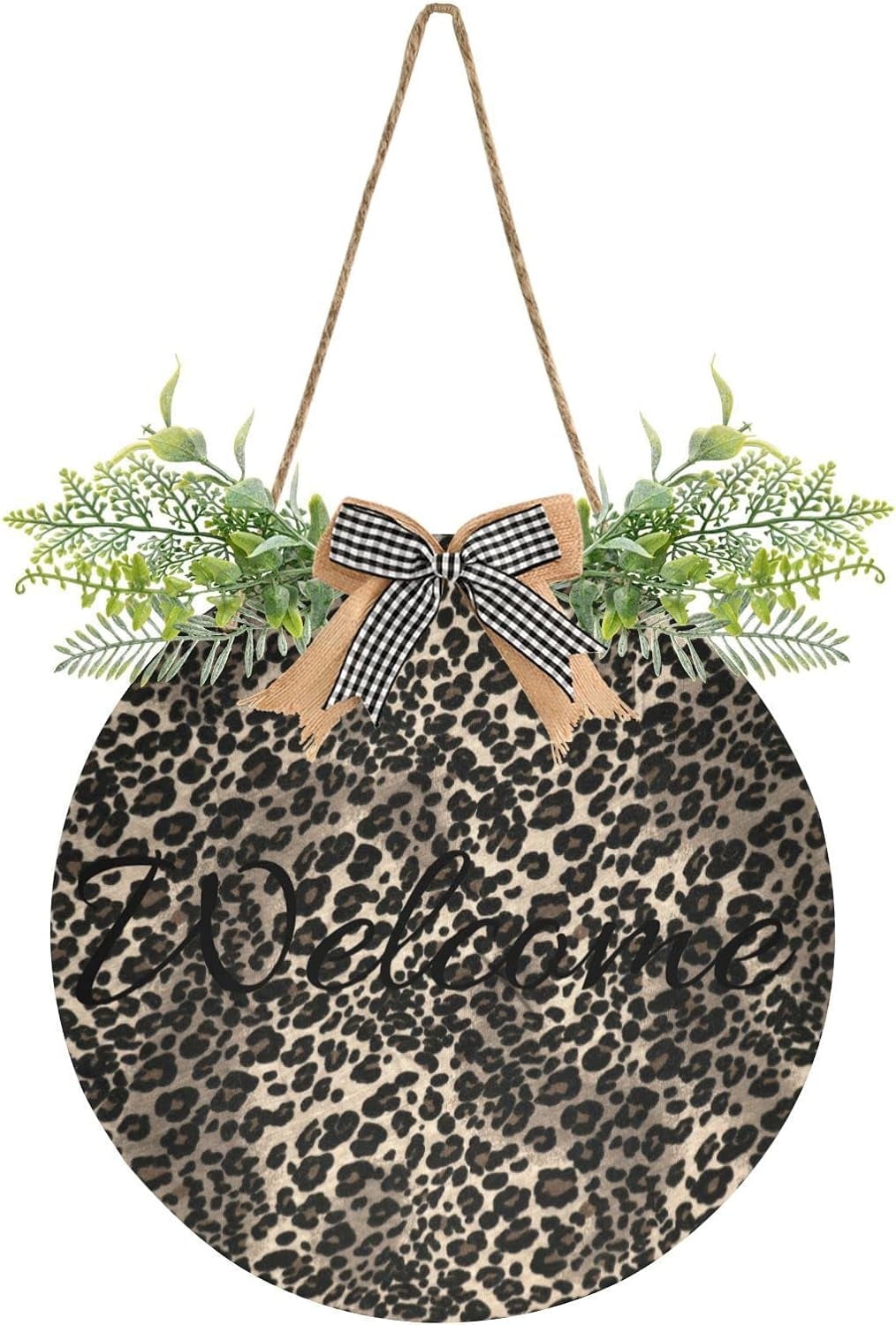 Coolnut Sexy Leopard Print Welcome Sign for Front Door, Round Sign ...