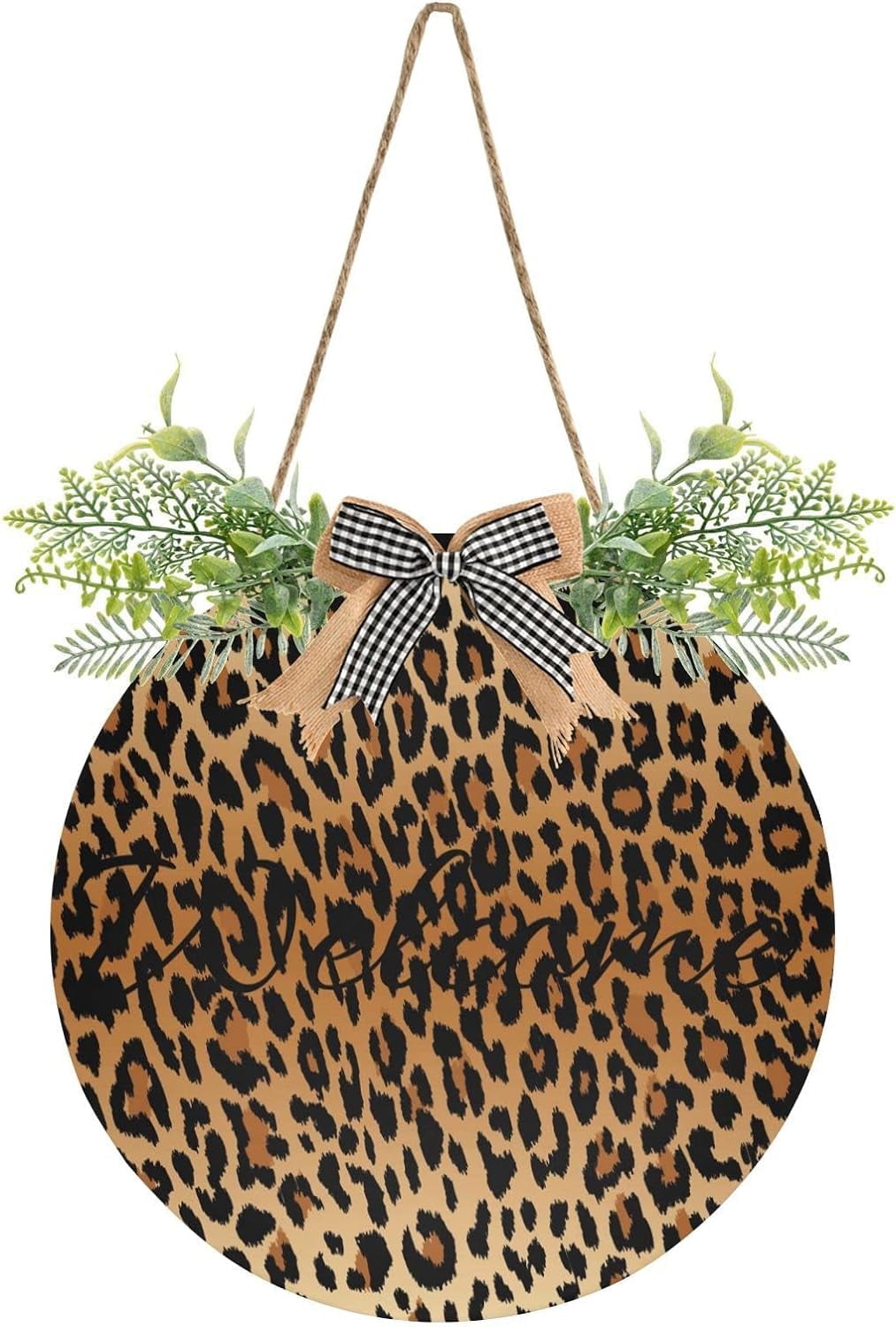 Coolnut Sexy Leopard Print Welcome Sign for Front Door, Round Sign ...