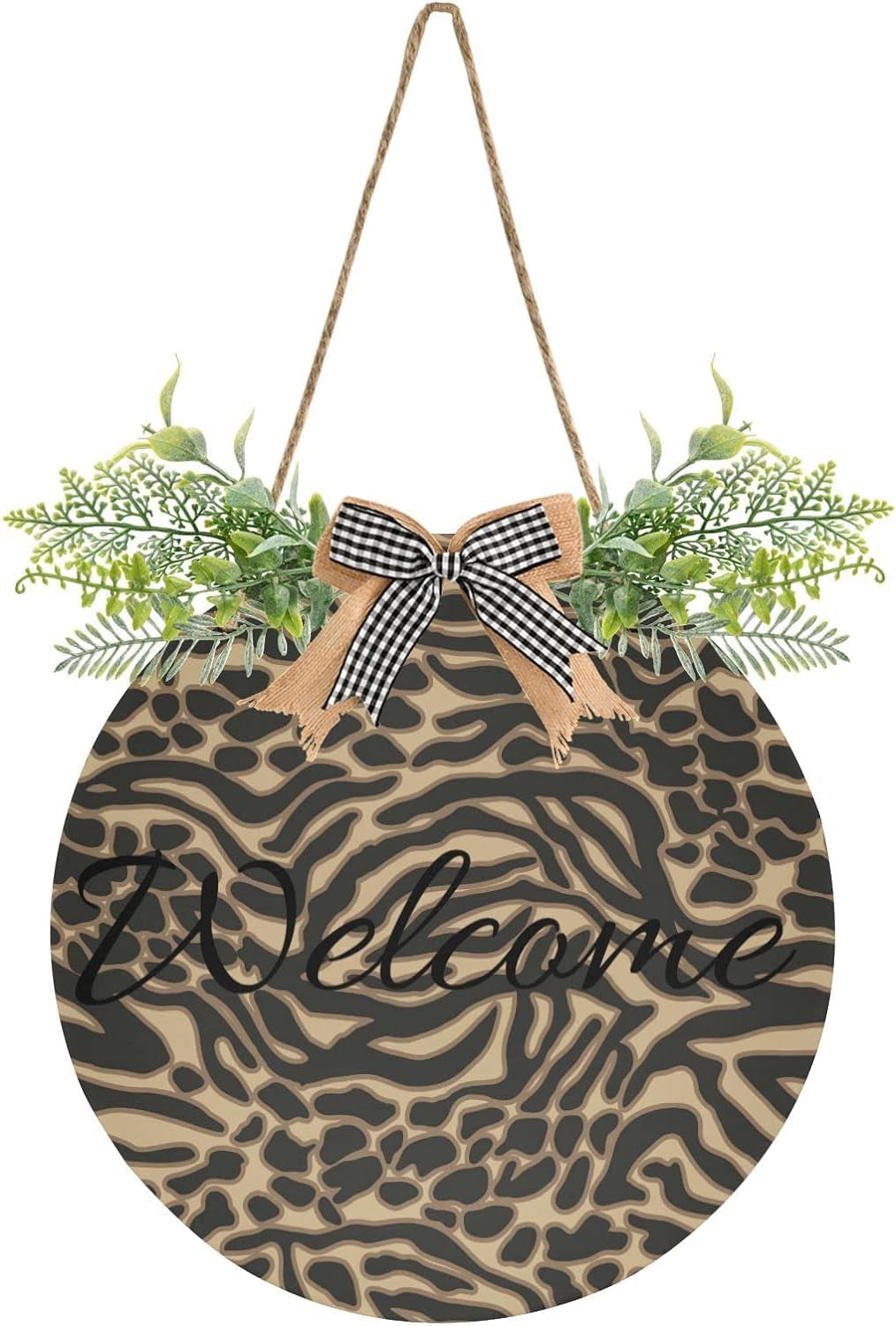 Coolnut Sexy Leopard Print Welcome Sign for Front Door, Round Sign ...