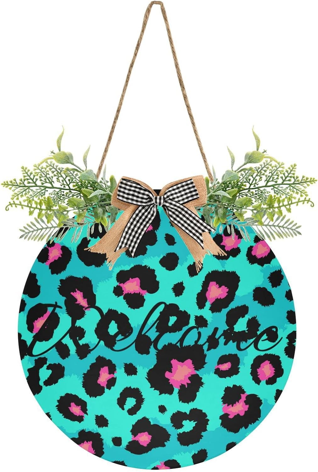 Coolnut Sexy Leopard Print Welcome Sign for Front Door, Round Sign ...