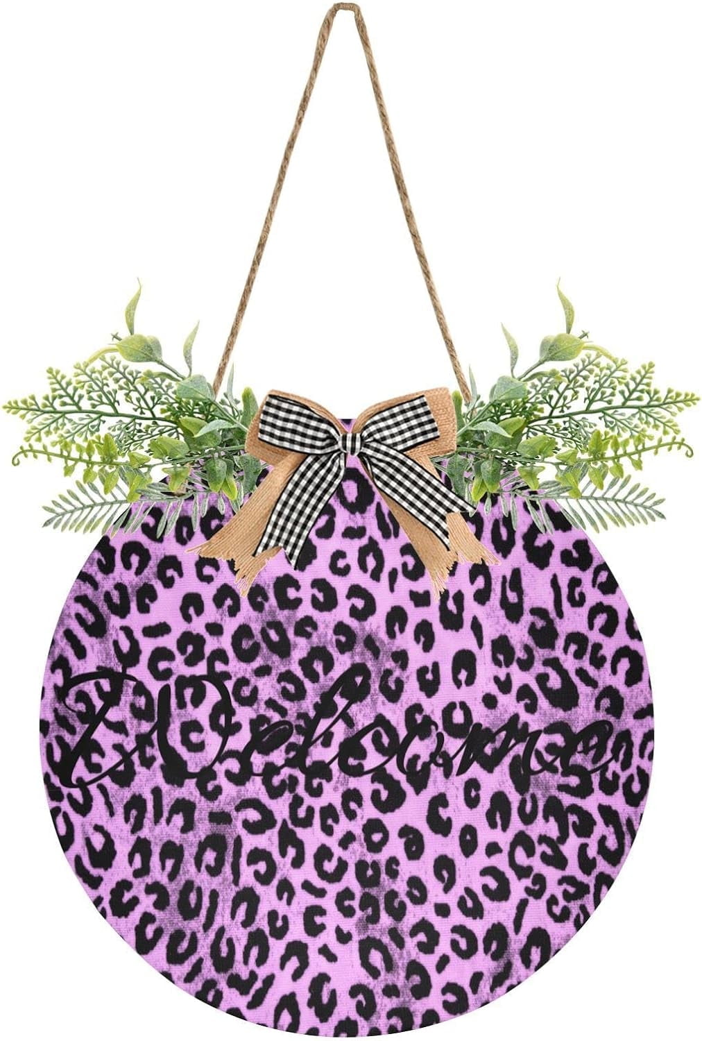 Coolnut Sexy Leopard Print Welcome Sign for Front Door, Round Sign ...