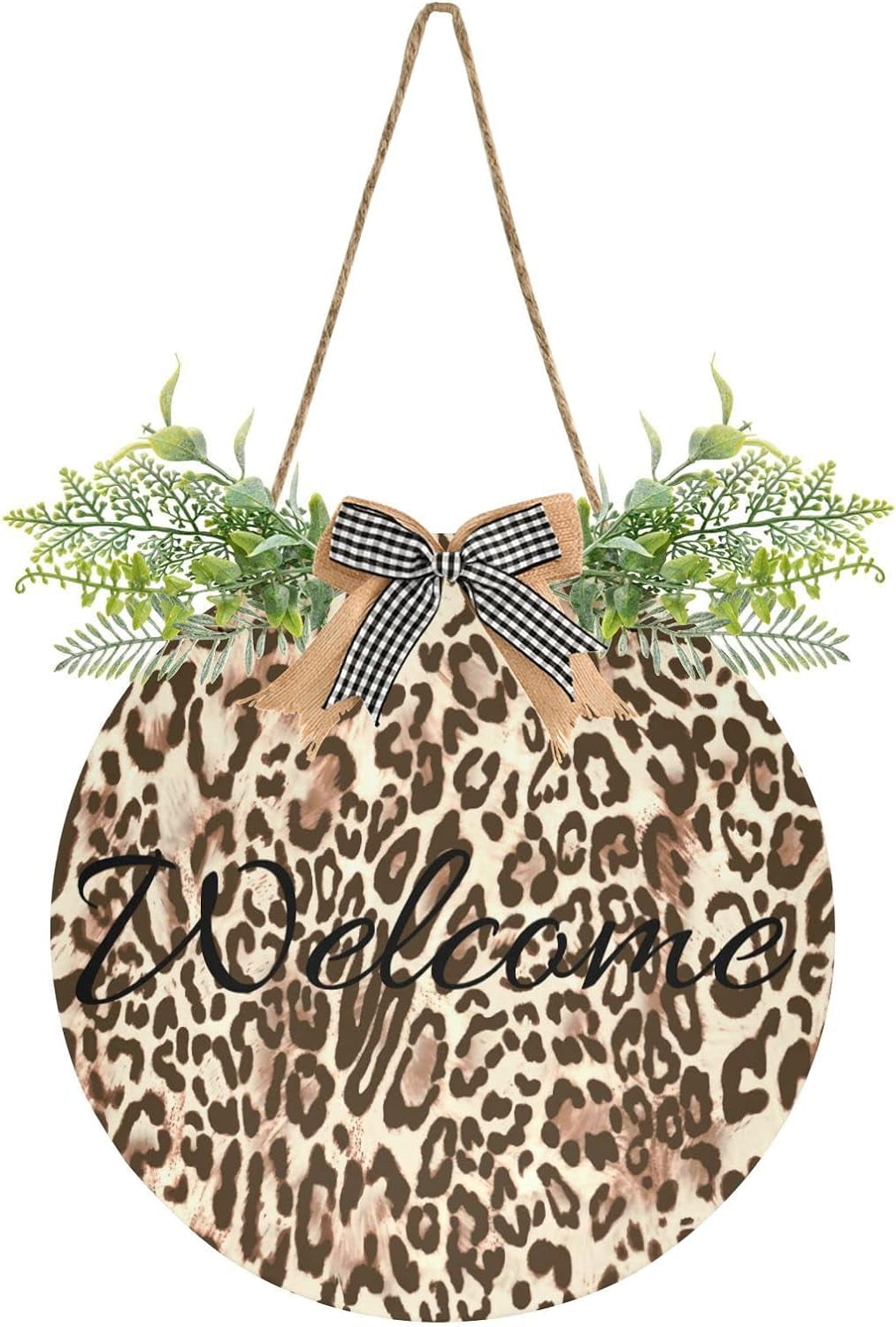 Coolnut Sexy Leopard Print Welcome Sign for Front Door, Round Sign ...