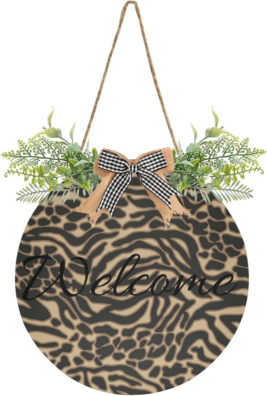 Coolnut Sexy Leopard Print Welcome Sign for Front Door, Round Sign ...